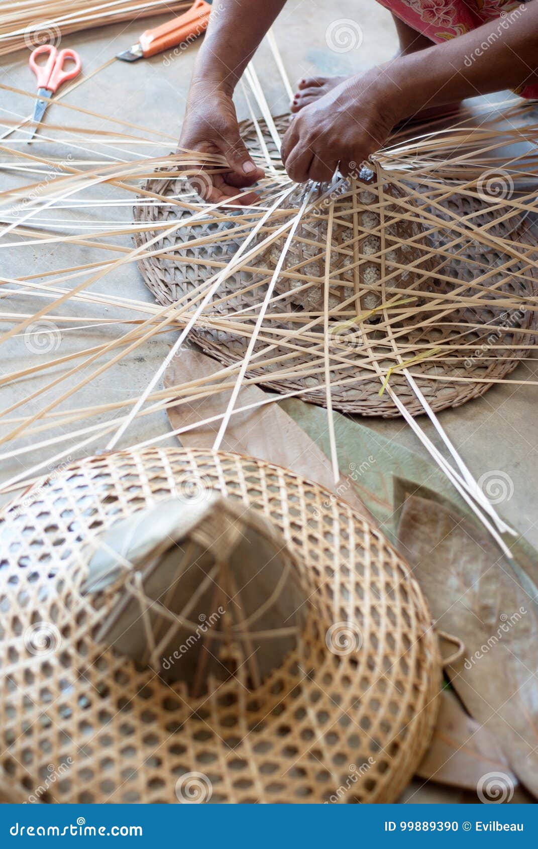 Weaving Bamboo Hat stock photo. Image of handmade, bamboo - 99889390