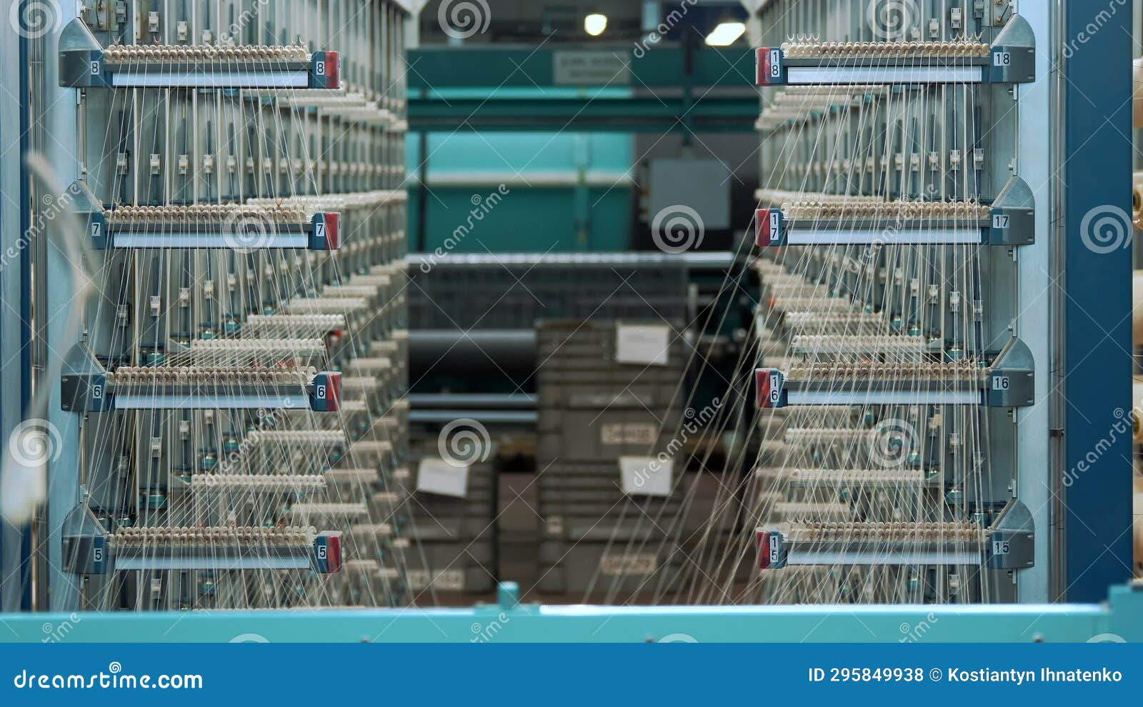 Weaving Factory Workshop. Thread Coloring. Textile Factory Equipment ...