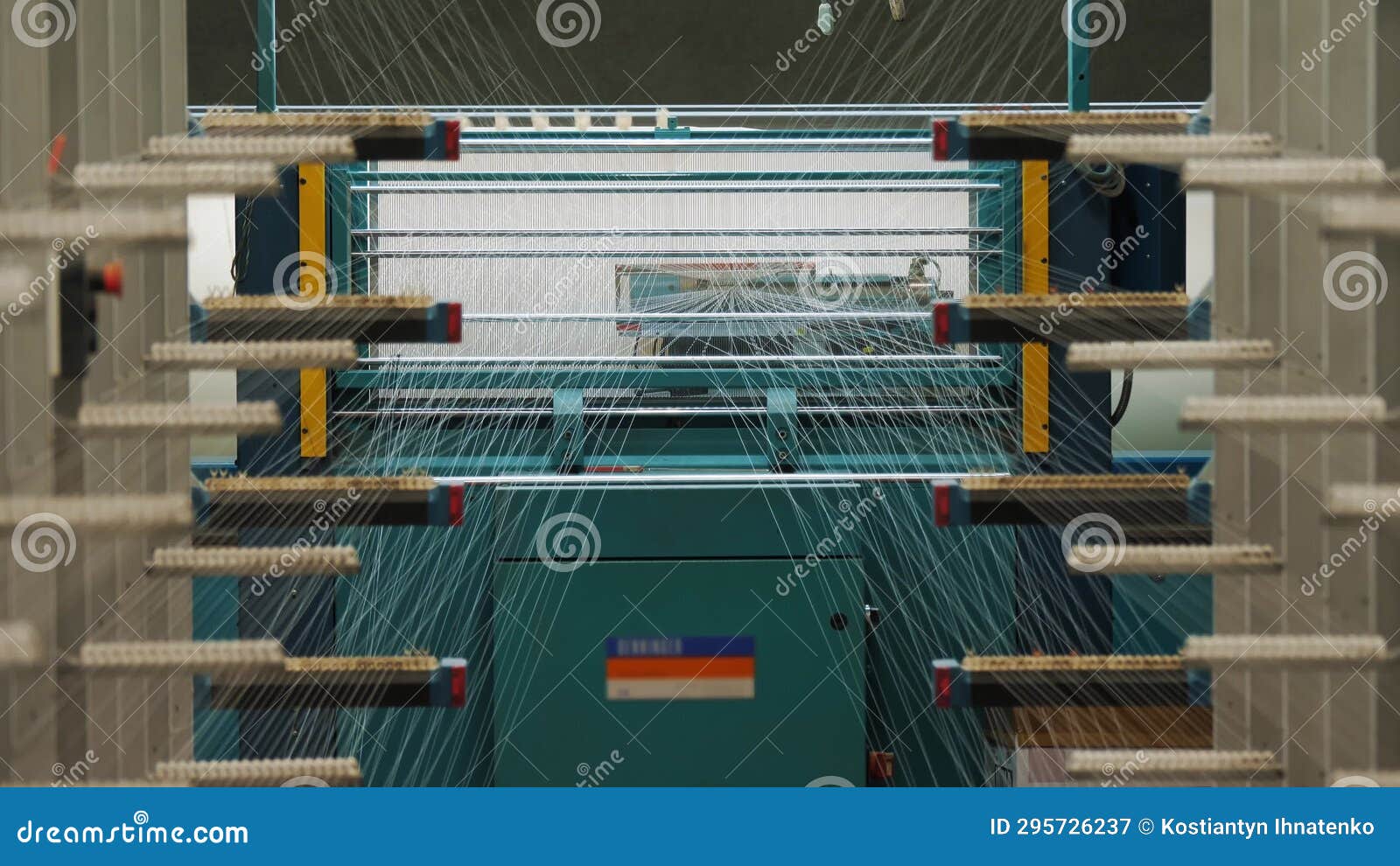 Weaving Factory Workshop. Thread Coloring. Textile Factory Equipment ...