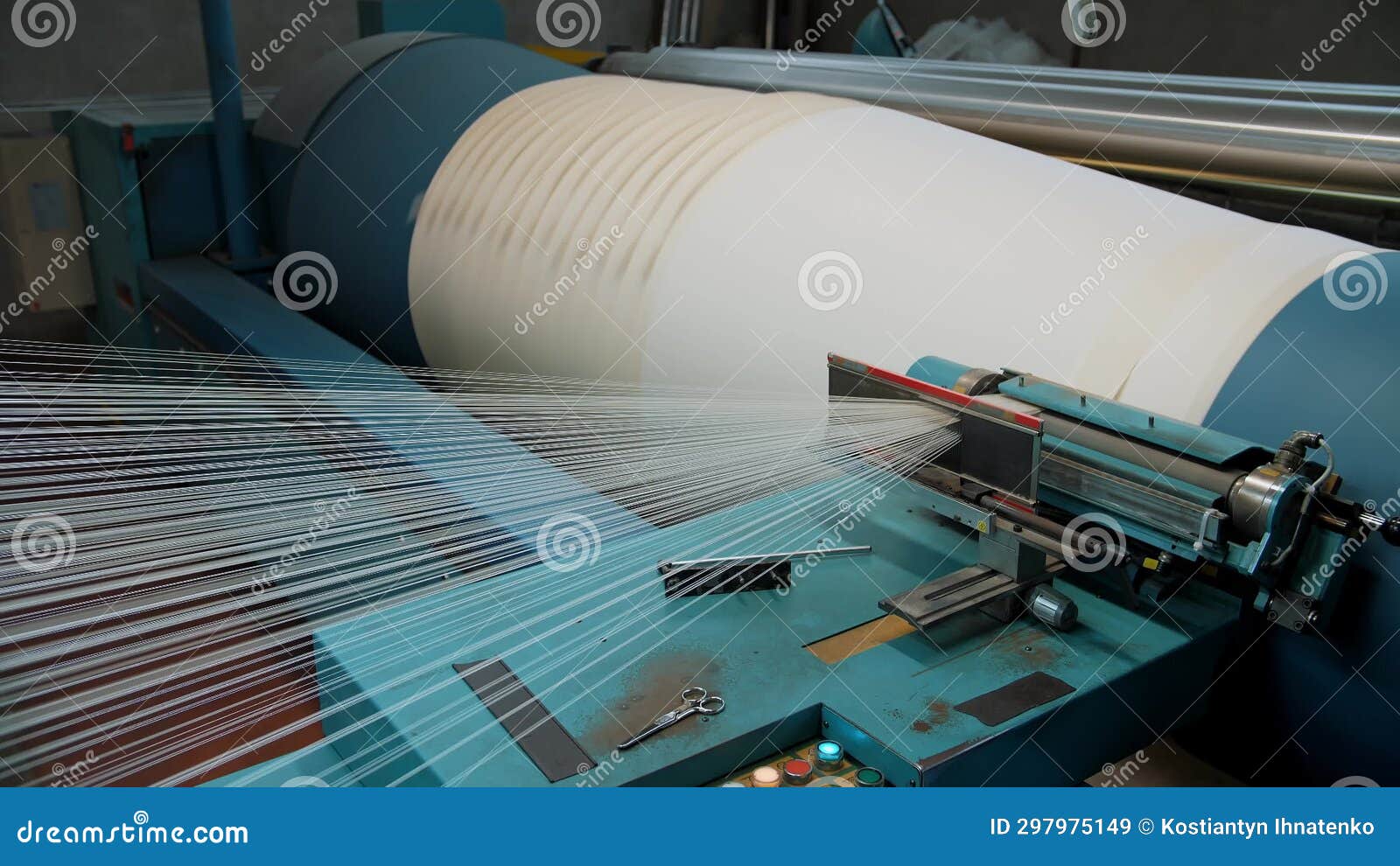 Weaving Factory Workshop. Thread Coloring. Textile Factory Equipment ...