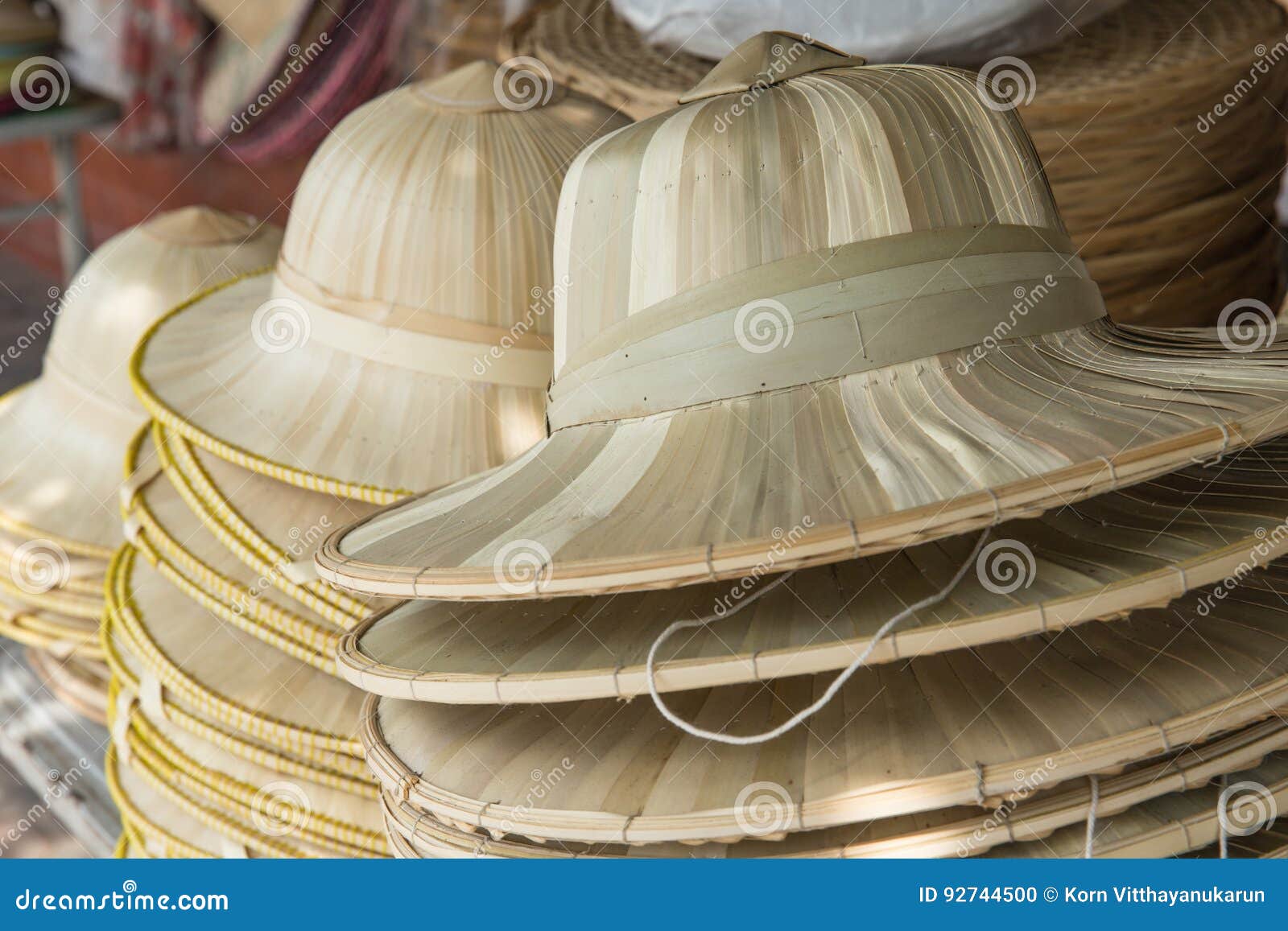 Weaving Hat. Old Fashioned Thai Style Hat Stock Photo - Image of ...