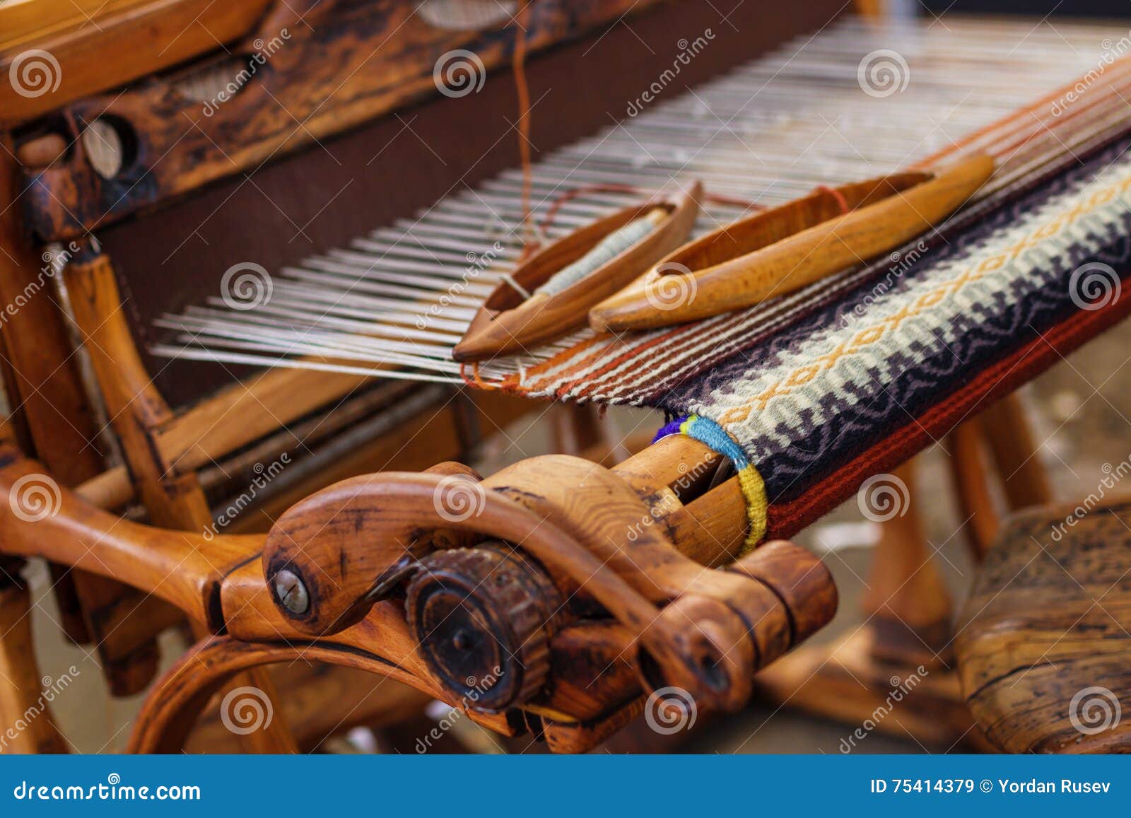 Weaving Loom and Thread of Yarn Stock Image - Image of textile, hand ...
