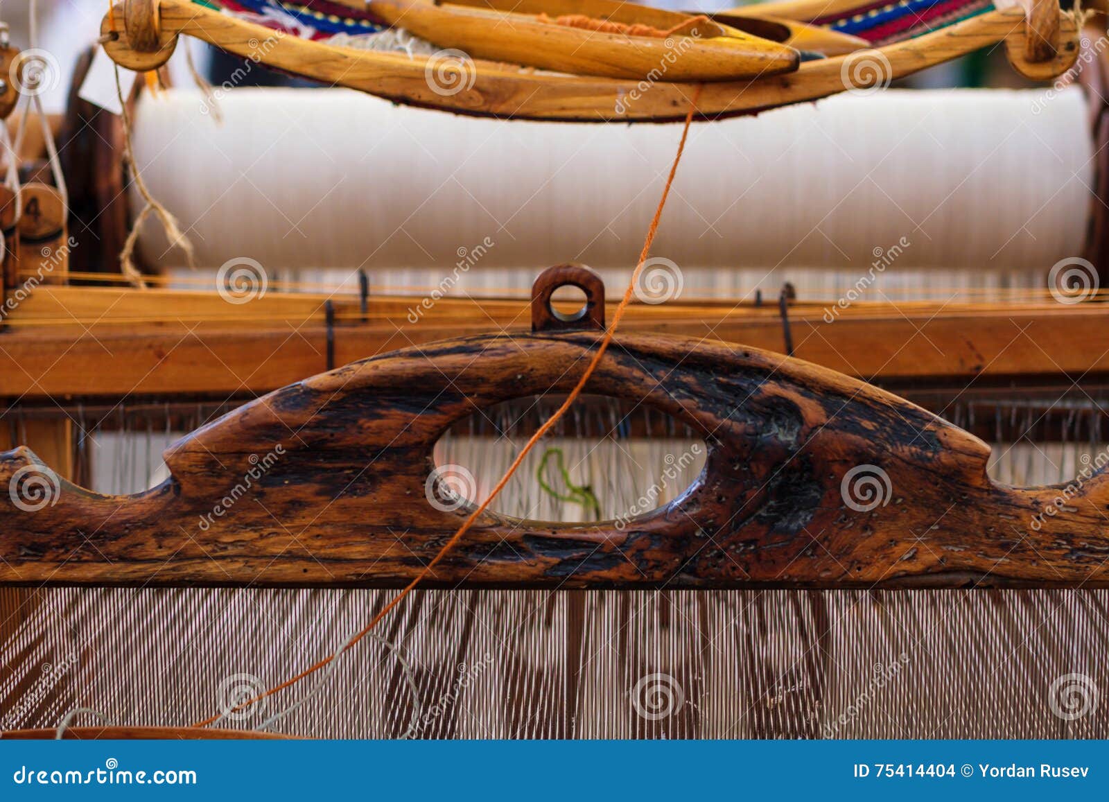 Weaving Loom and Thread of Yarn Stock Photo - Image of textile, cone ...