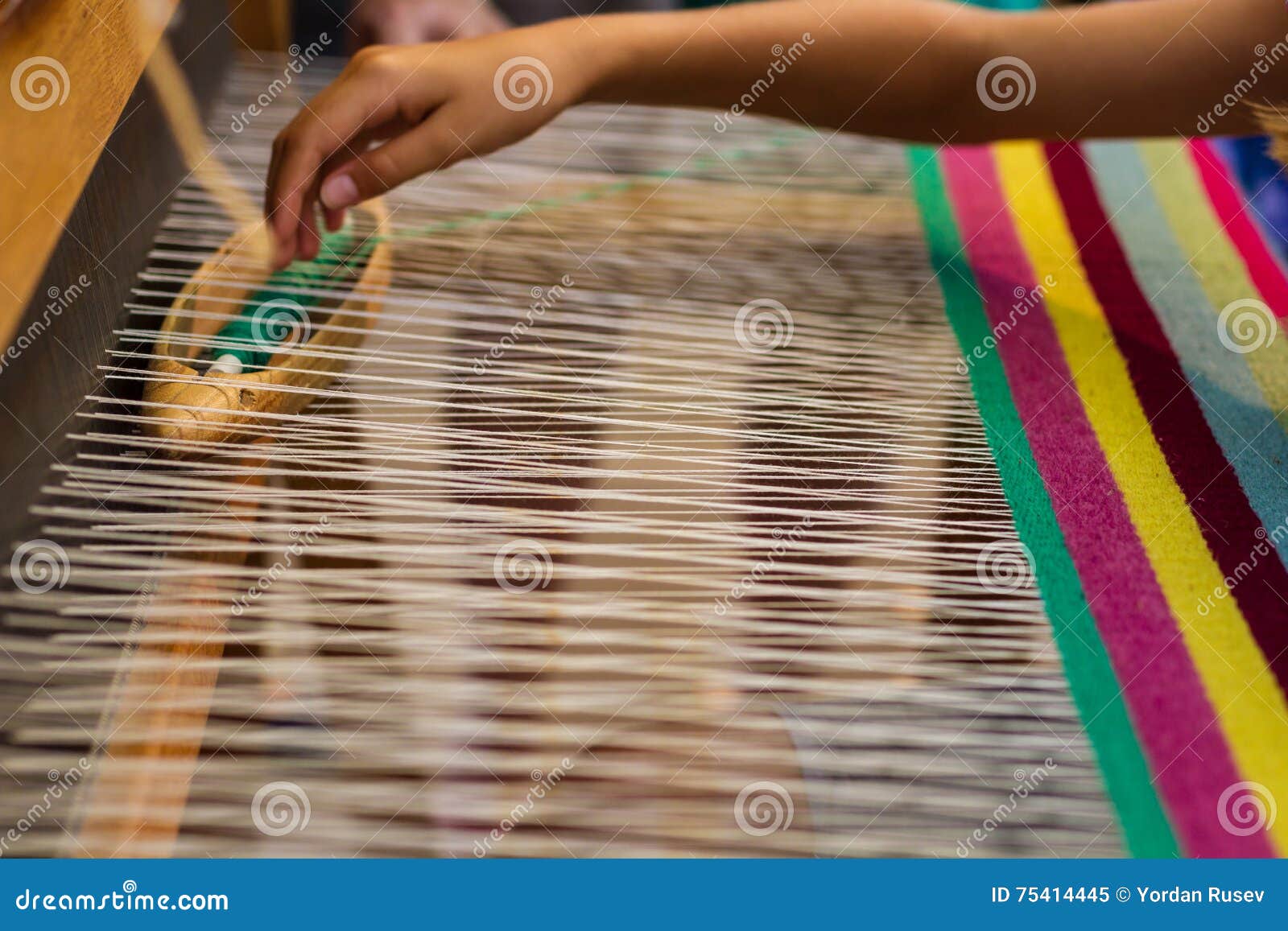 Weaving Loom and Thread of Yarn Stock Image - Image of color, string ...