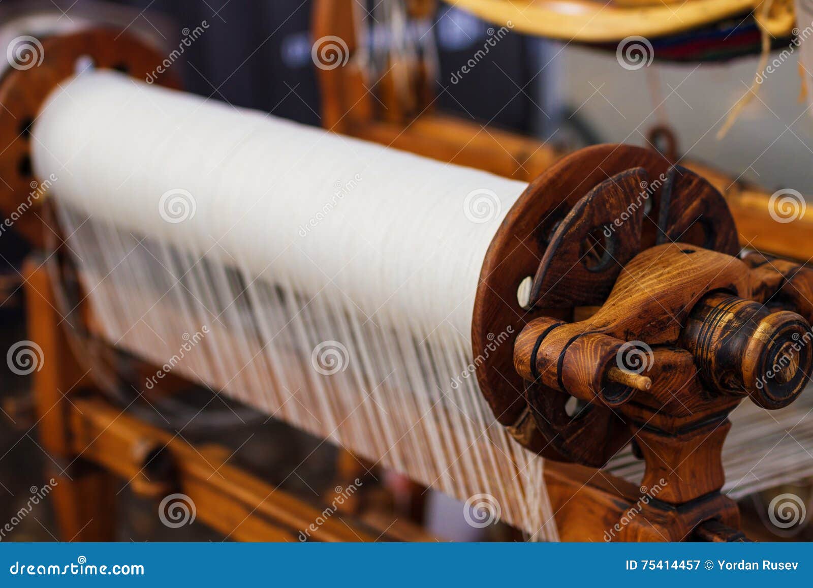 Weaving Loom and Thread of Yarn Stock Image - Image of texture ...