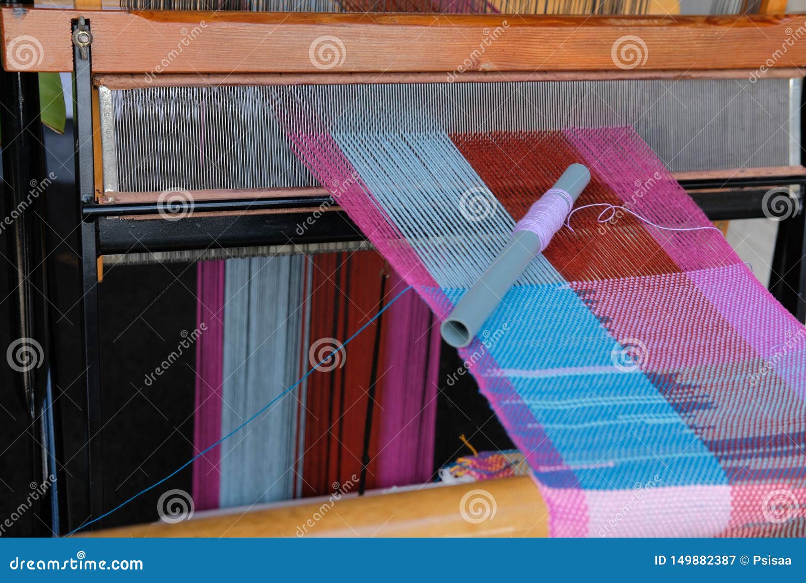 Weaving Machine Wooden Loom for Making Textile Stock Image - Image of ...