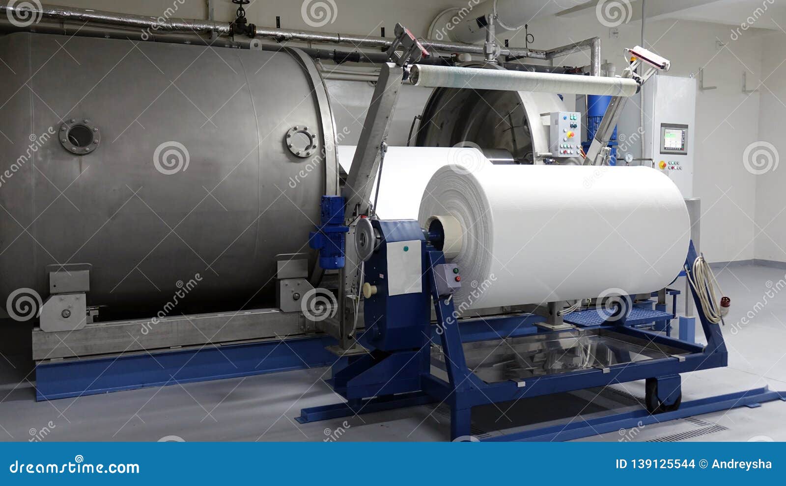 Weaving Machines of the Cotton Factories. Production of Textiles Stock ...