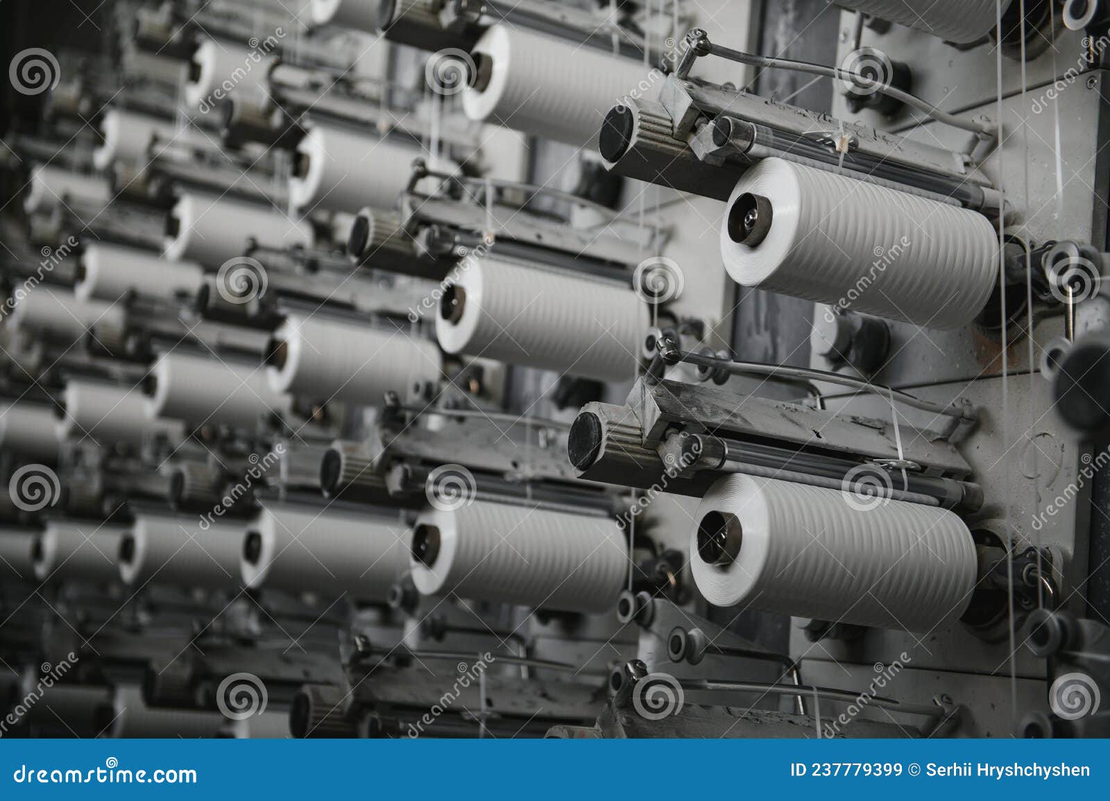 Weaving Machines of the Factories. Production of Textiles Stock Image ...