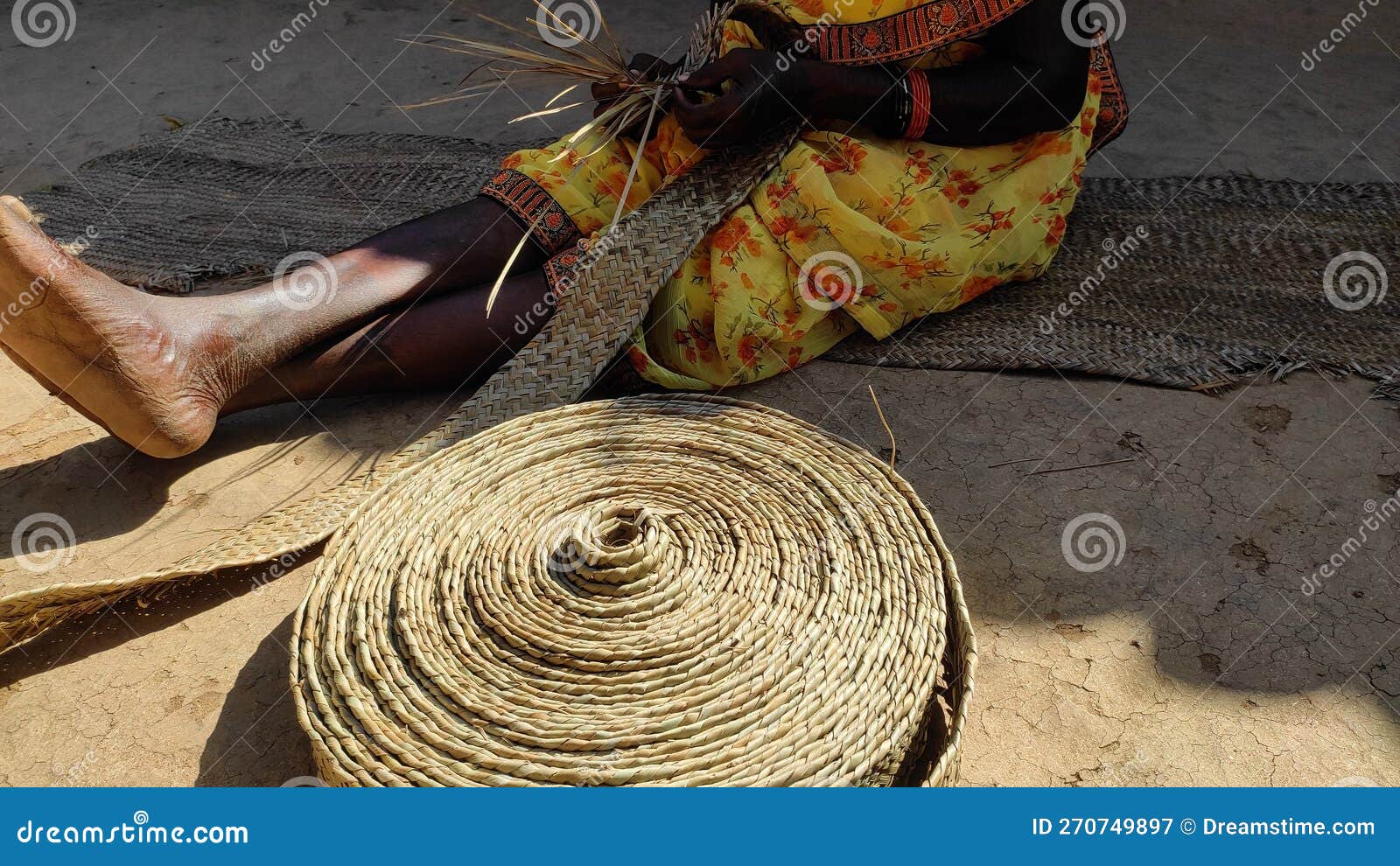 Weaving Mat in the Tribal Belt in Rural India Stock Image - Image of ...