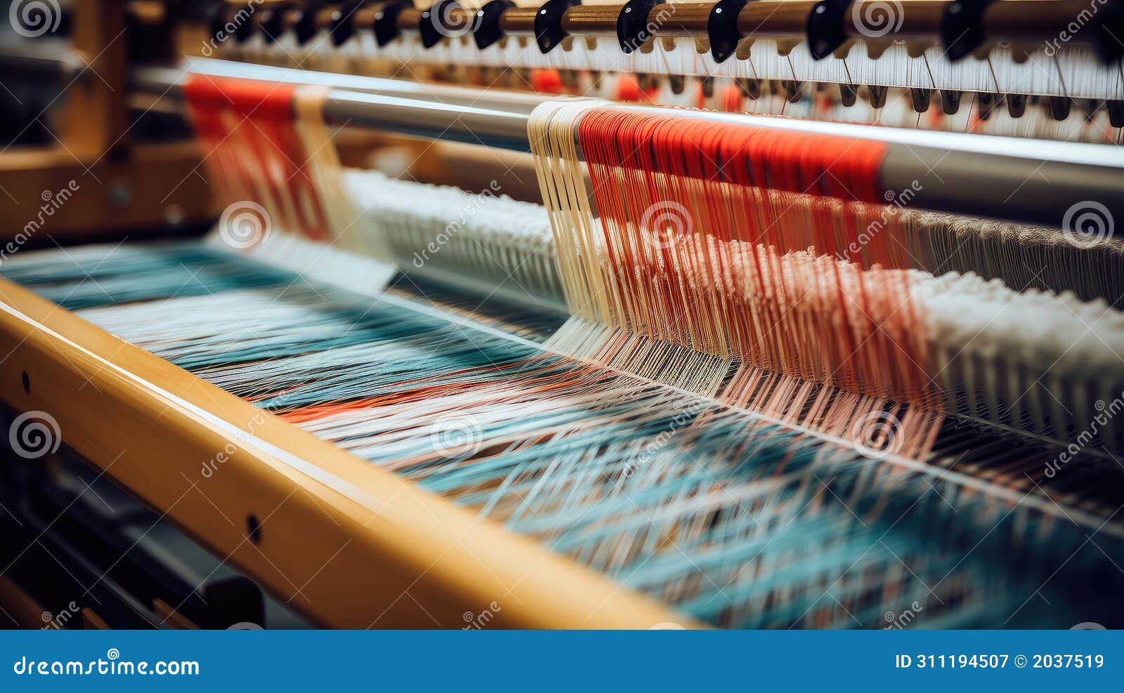 Weaving Process Textile Mill Stock Illustration - Illustration of loom ...