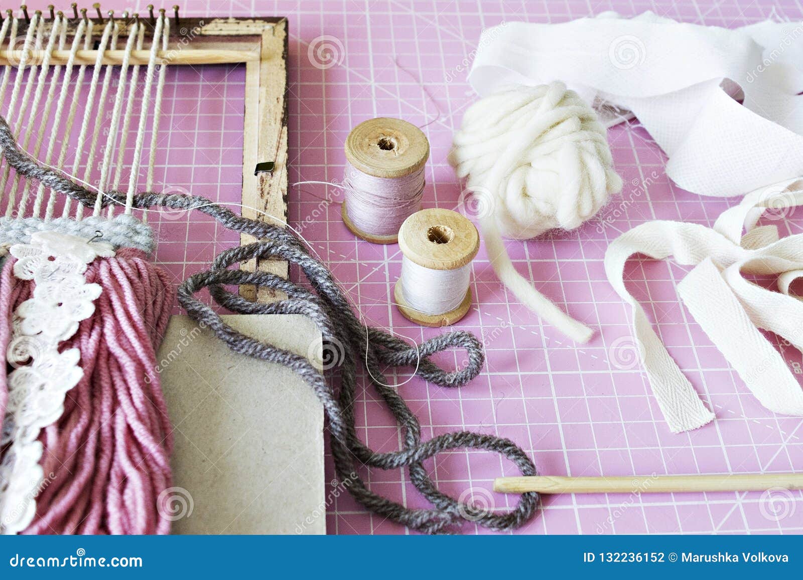 Weaving process stock photo. Image of yarn, weaver, cute - 132236152