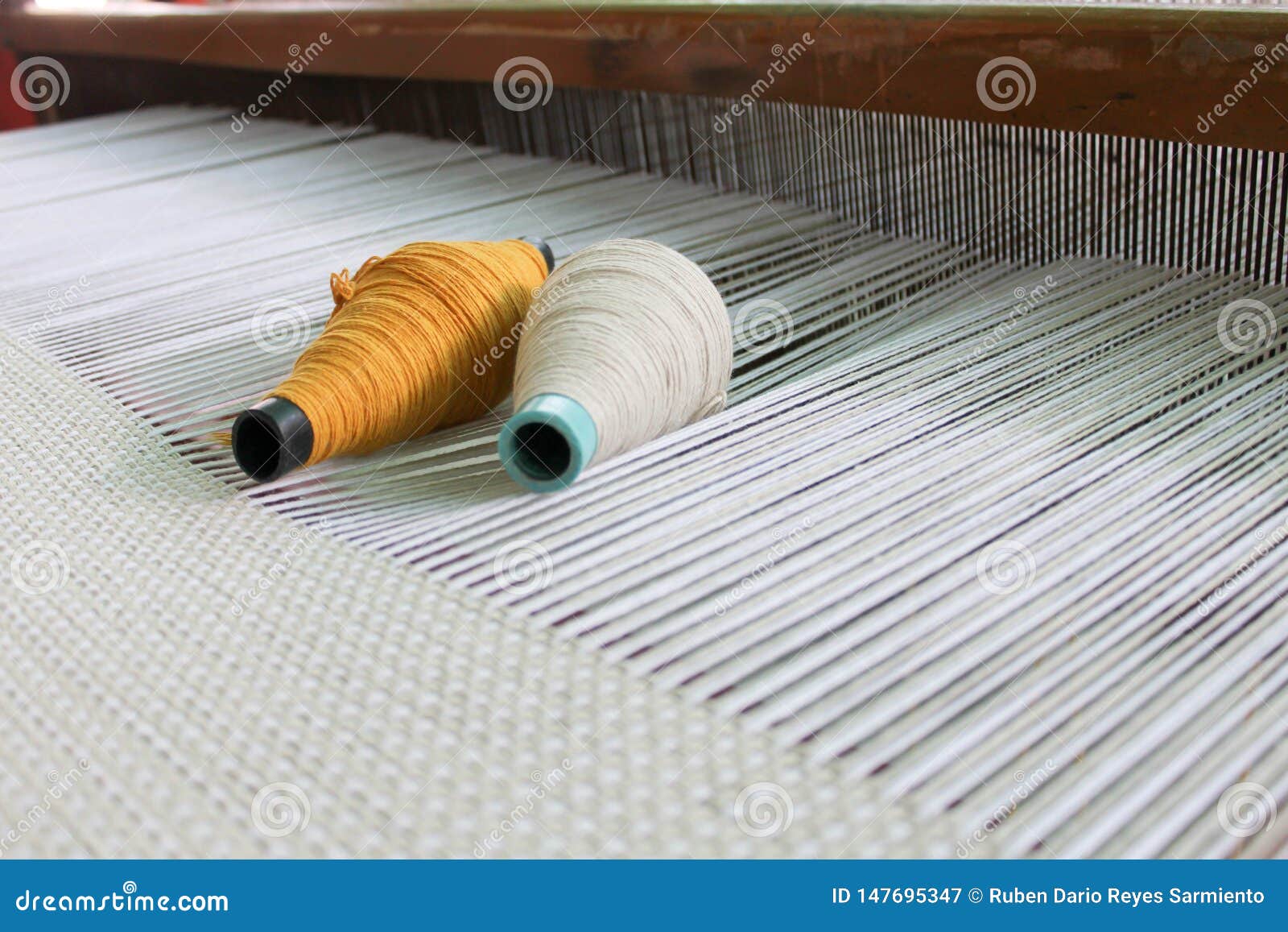 Weaving Shuttle, Weaving Loom and Shuttle on the Warp Stock Image ...