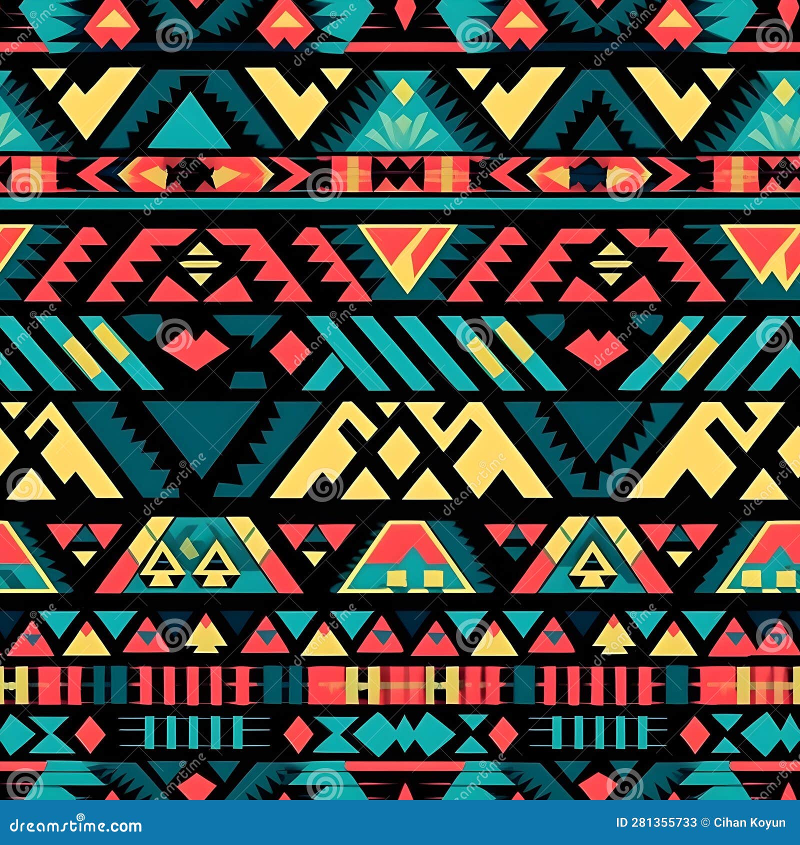 Weaving Stories with Seamless Aztec Patterns Stock Illustration ...