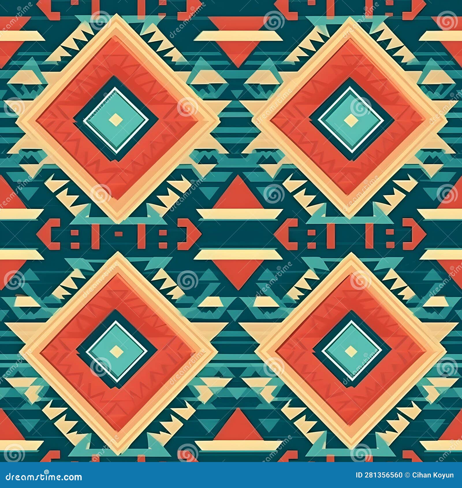 Weaving Stories with Seamless Aztec Patterns Stock Illustration ...