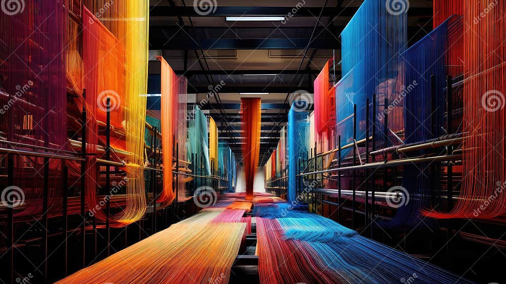 Weaving String Textile Mill Stock Illustration - Illustration of wool ...