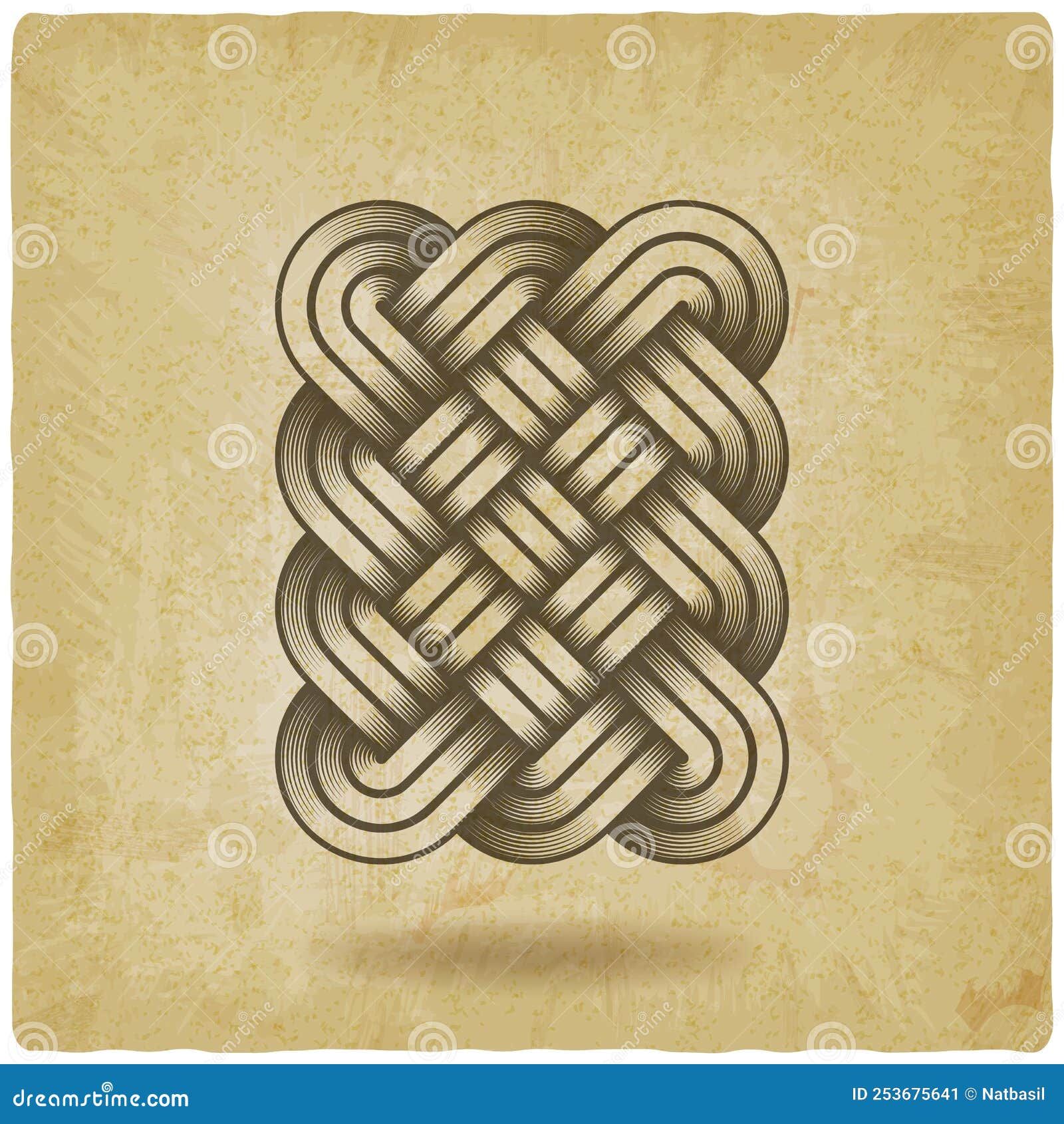 Weaving Symbol Abstract Knot Icon on Vintage Background Stock Vector ...