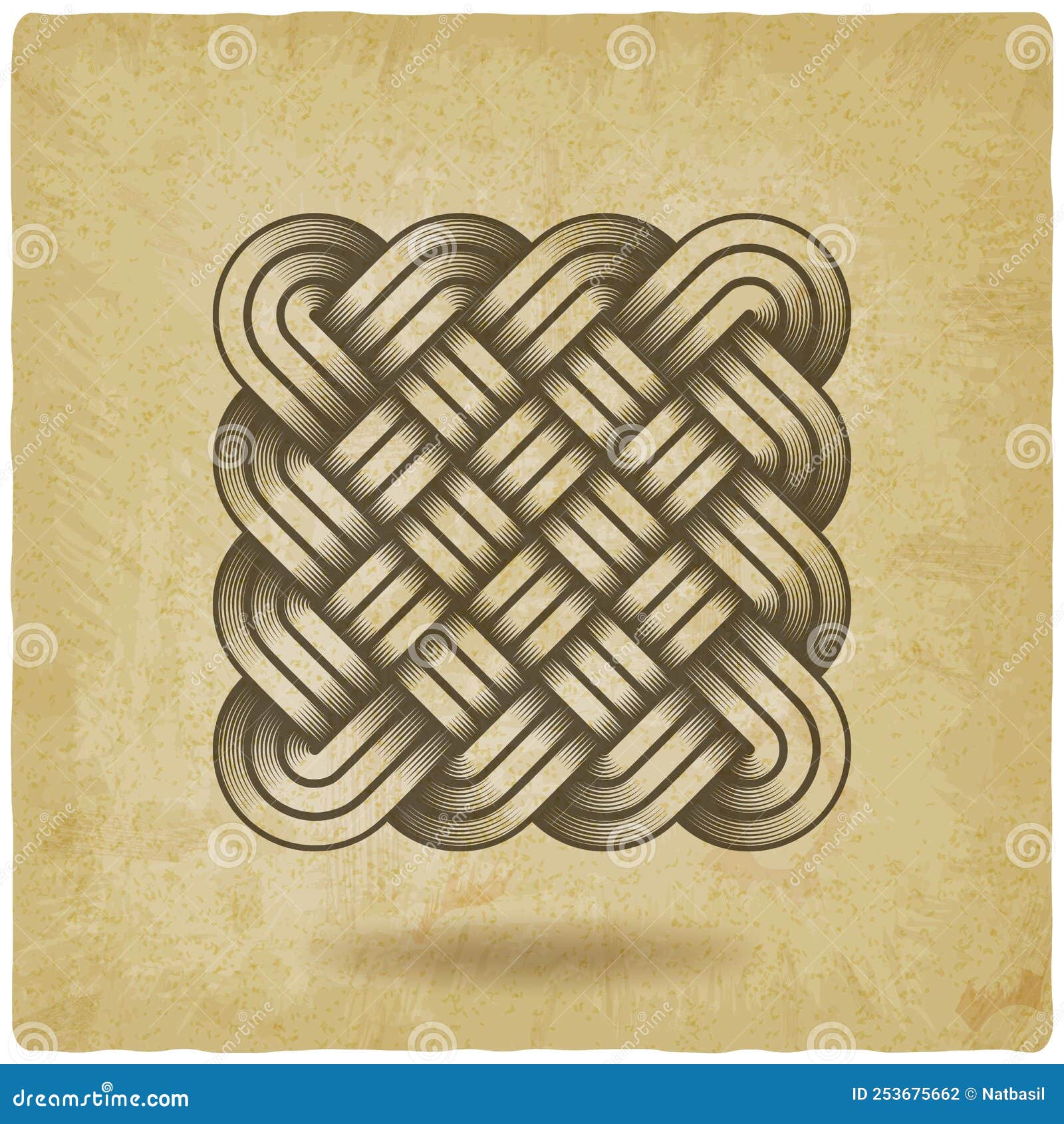 Weaving Symbol Abstract Knot Icon on Vintage Background Stock Vector ...