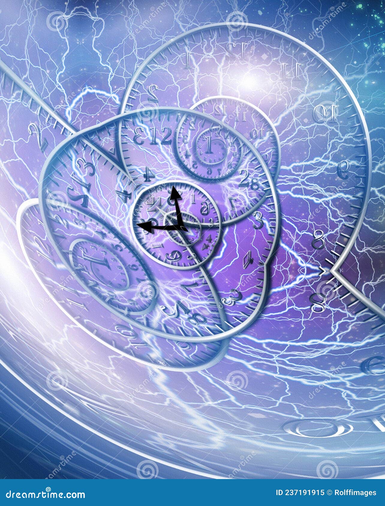 Weaving Time Spirals through Energetic Space Stock Illustration ...