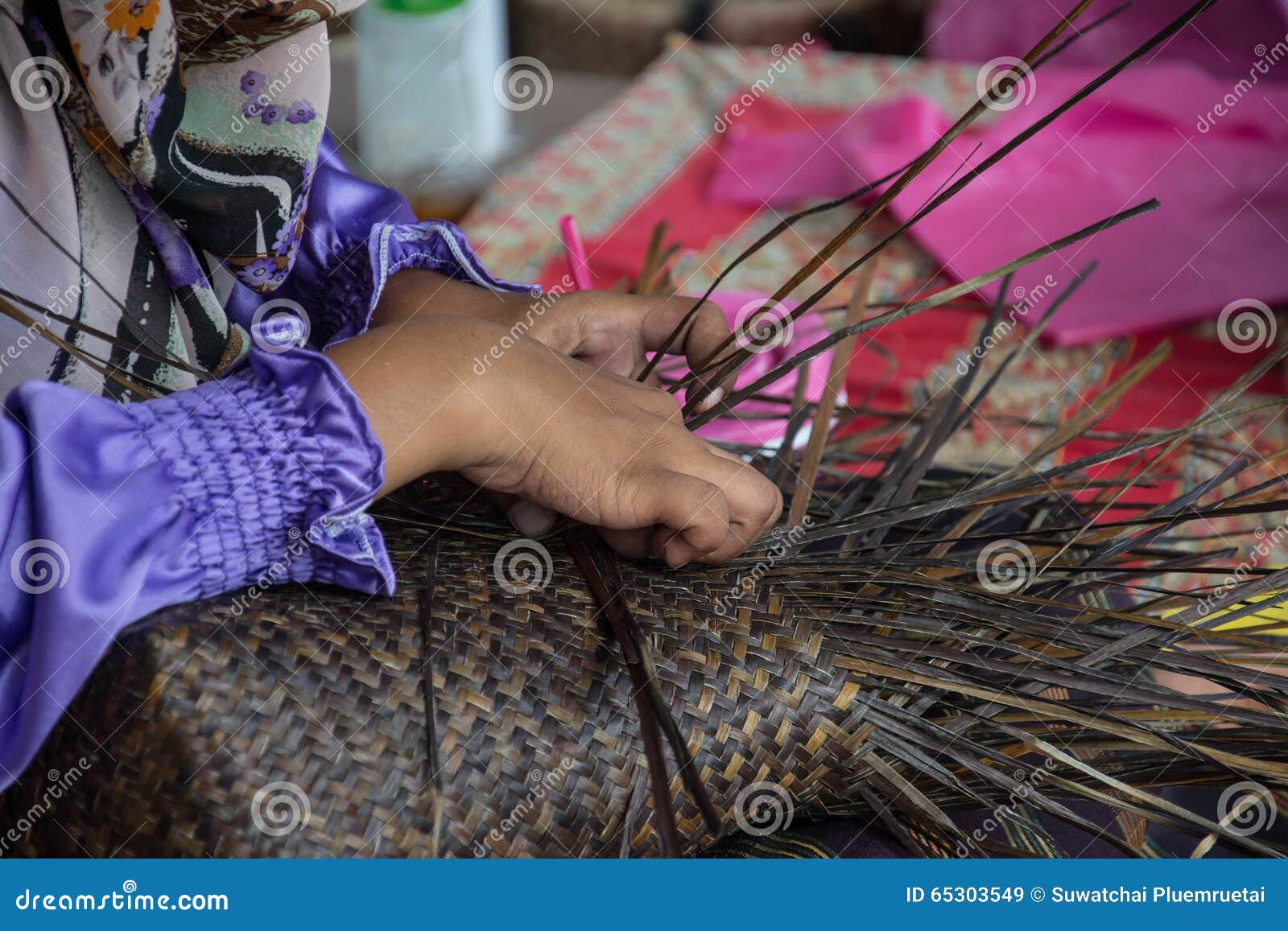 Weaving a Wicker Basket by Handmade Stock Image - Image of tool, gift ...