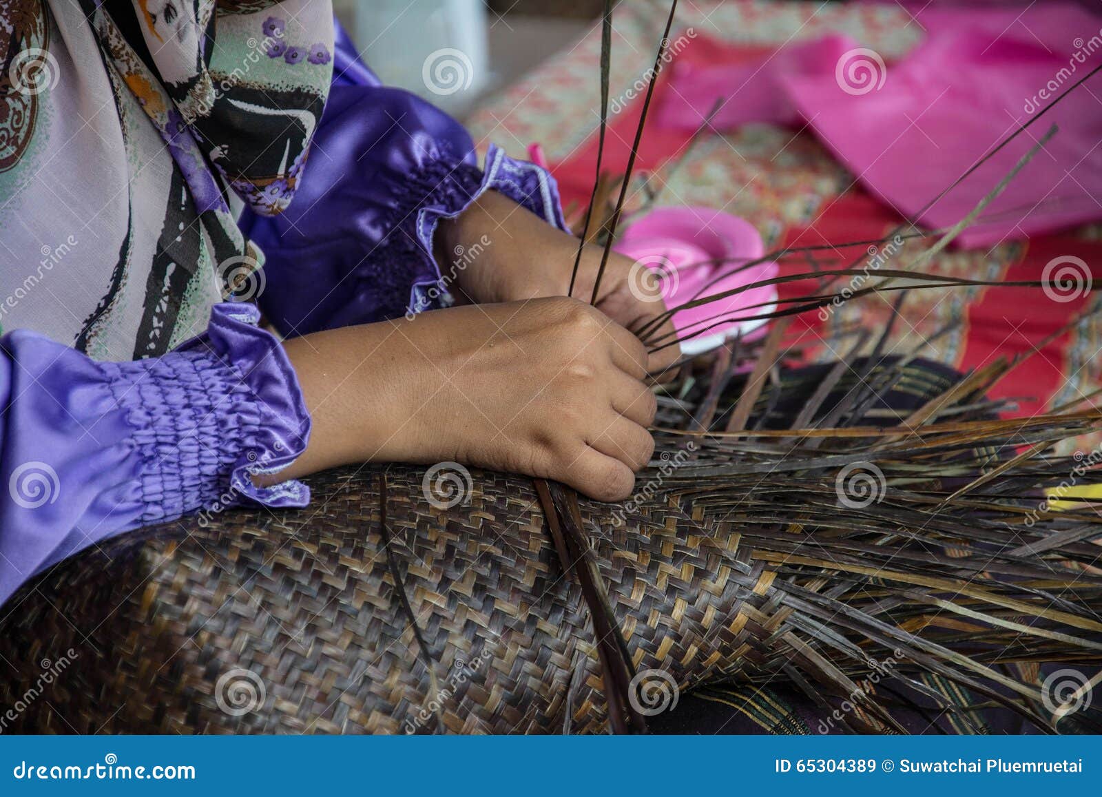 Weaving a Wicker Basket by Handmade Stock Image - Image of handicraft ...