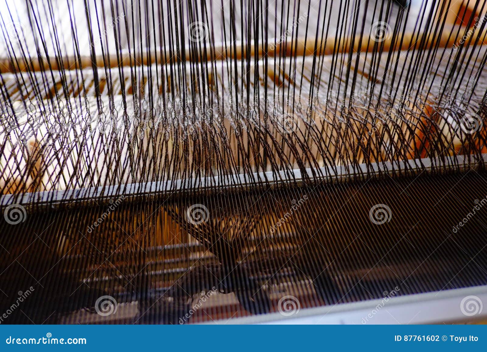 Weaving work. stock photo. Image of stall, warp, shuttle - 87761602