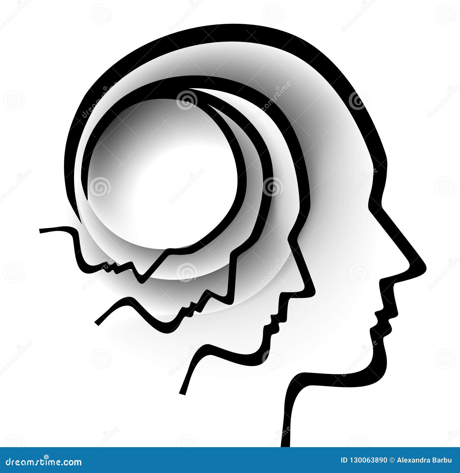 Head Shape Overthinking Concept Vector Illustration | CartoonDealer.com ...