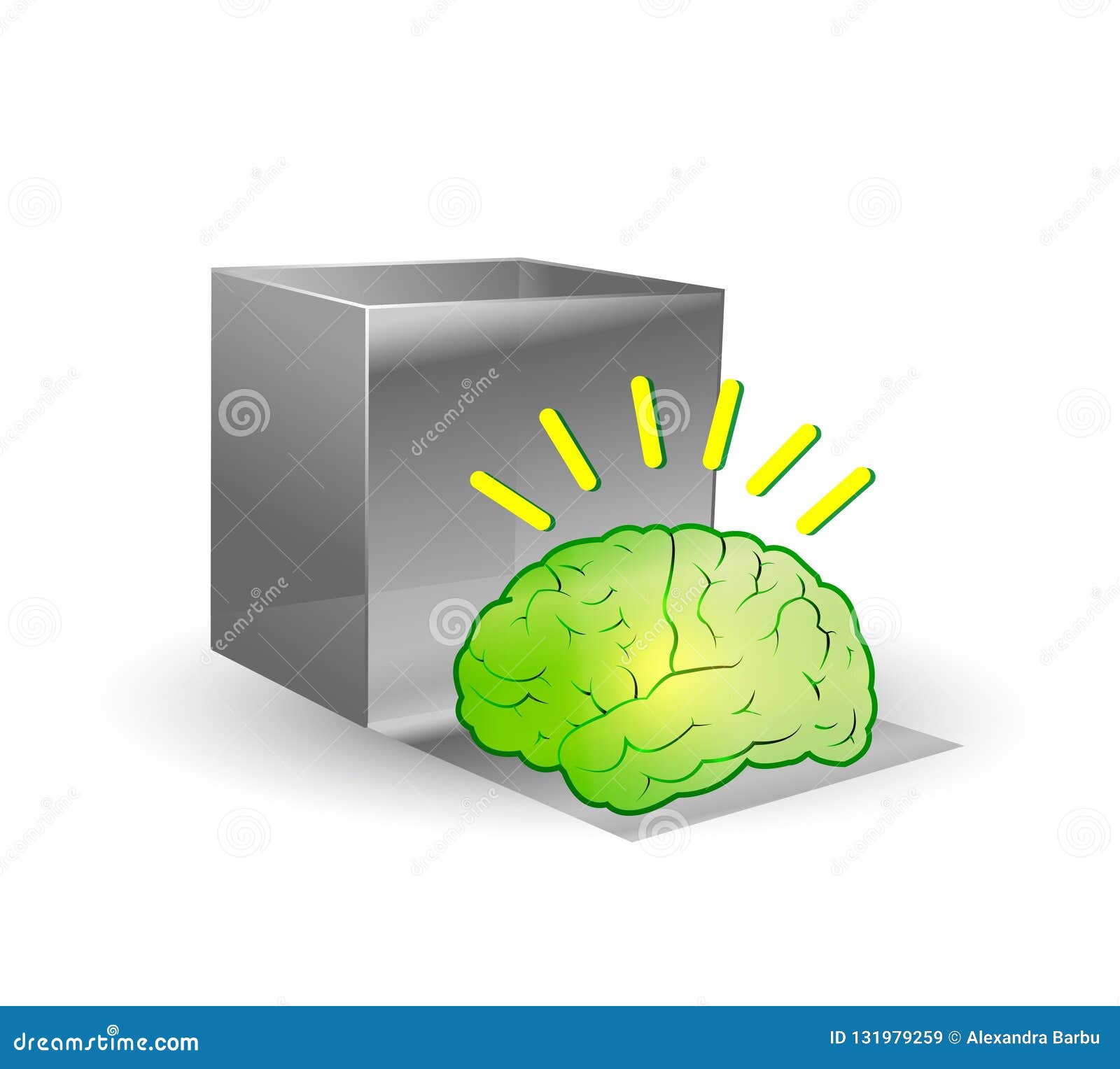 Think Outside the Box stock vector. Illustration of gray - 131979259