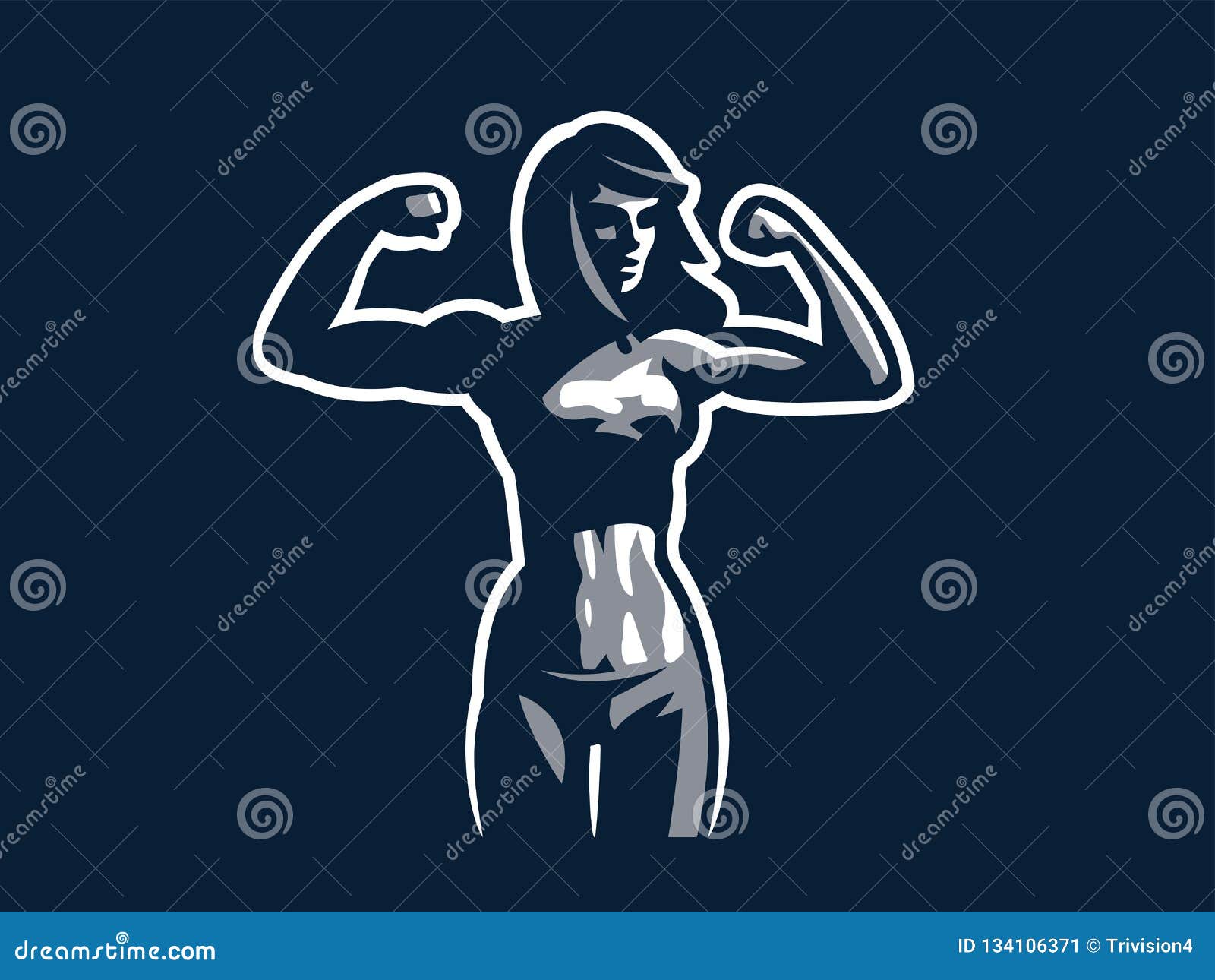 Woman Fitness Illustration. Stock Vector - Illustration of power ...