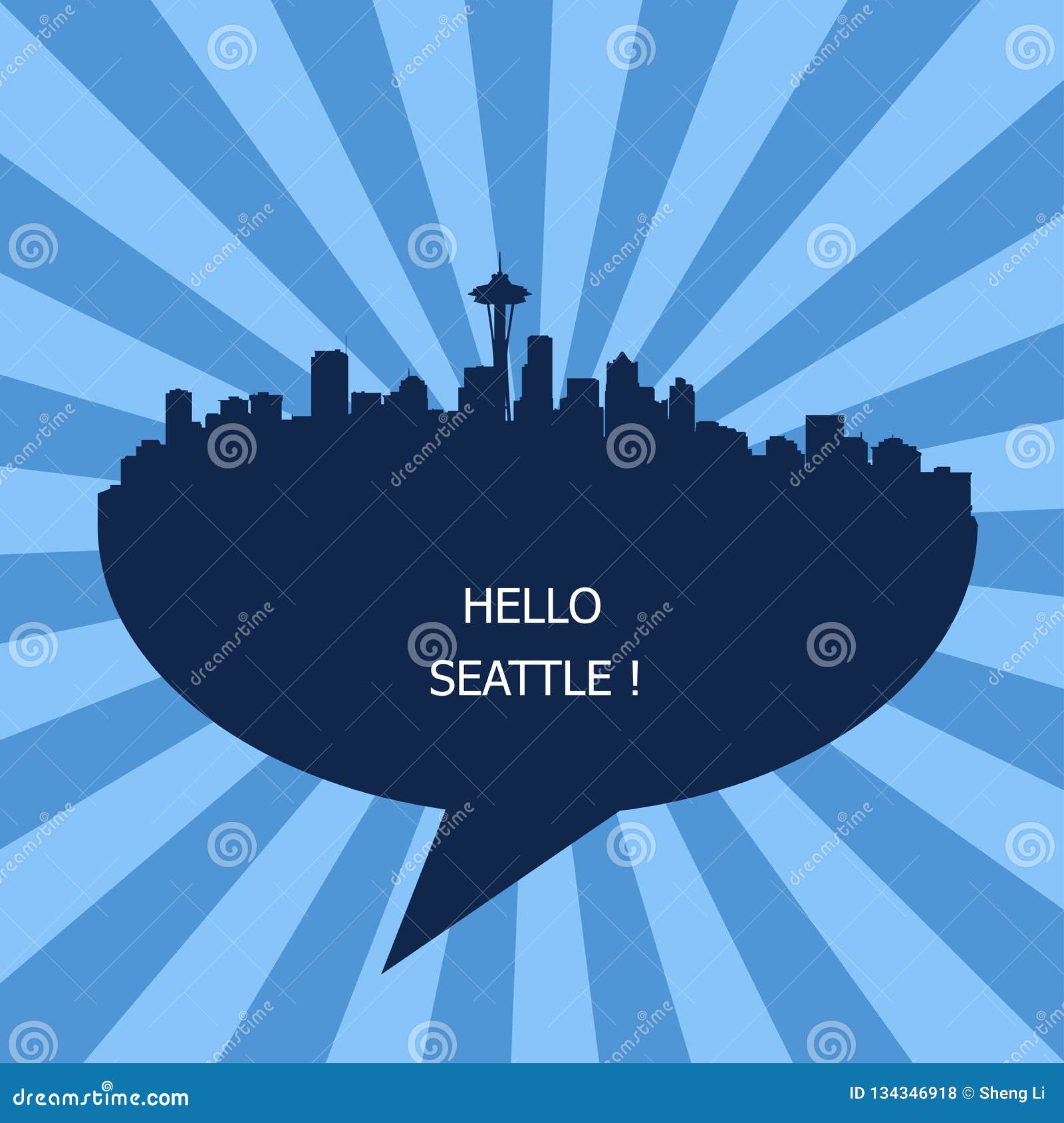 Hello Seattle, Travel To Seattle Stock Vector - Illustration of ...
