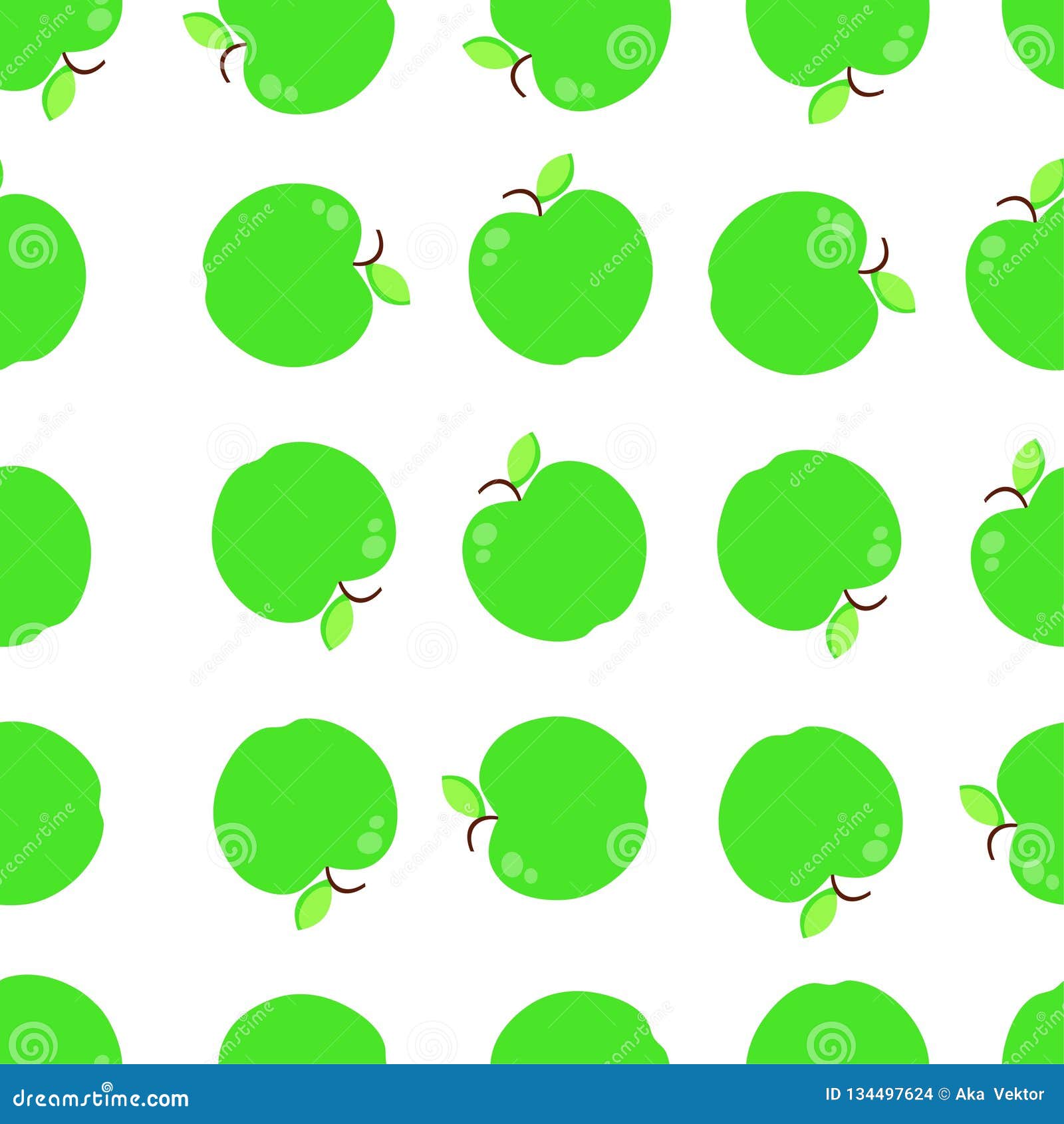 Seamless Pattern Background Green Apple Stock Vector - Illustration of ...