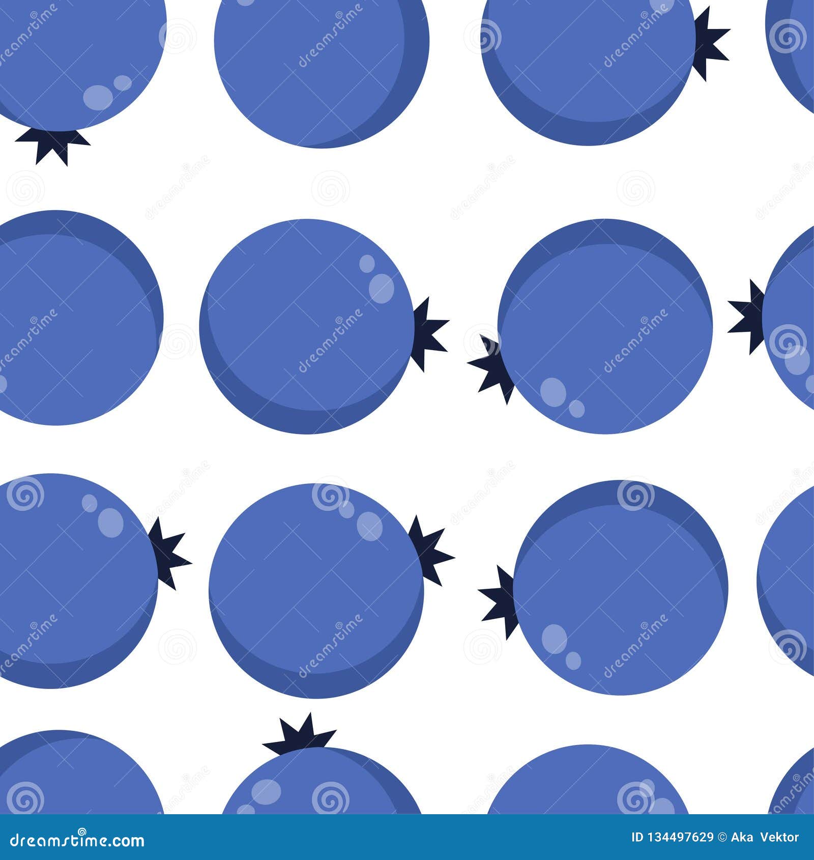 Seamless Pattern Background Blueberry Vector Illustration Stock Vector ...
