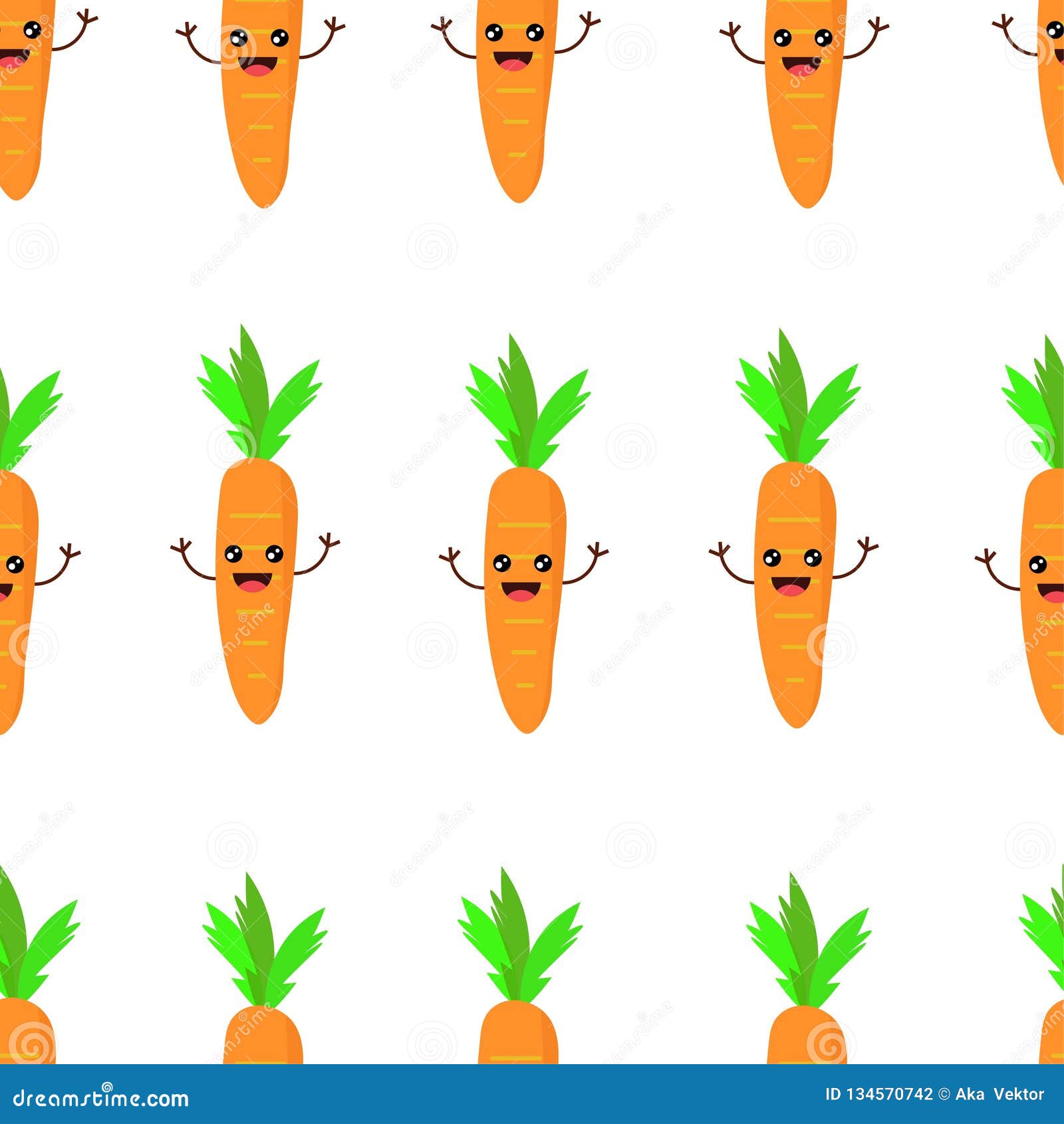 Seamless Pattern Cute Carrot Background Vector Illustration Stock ...