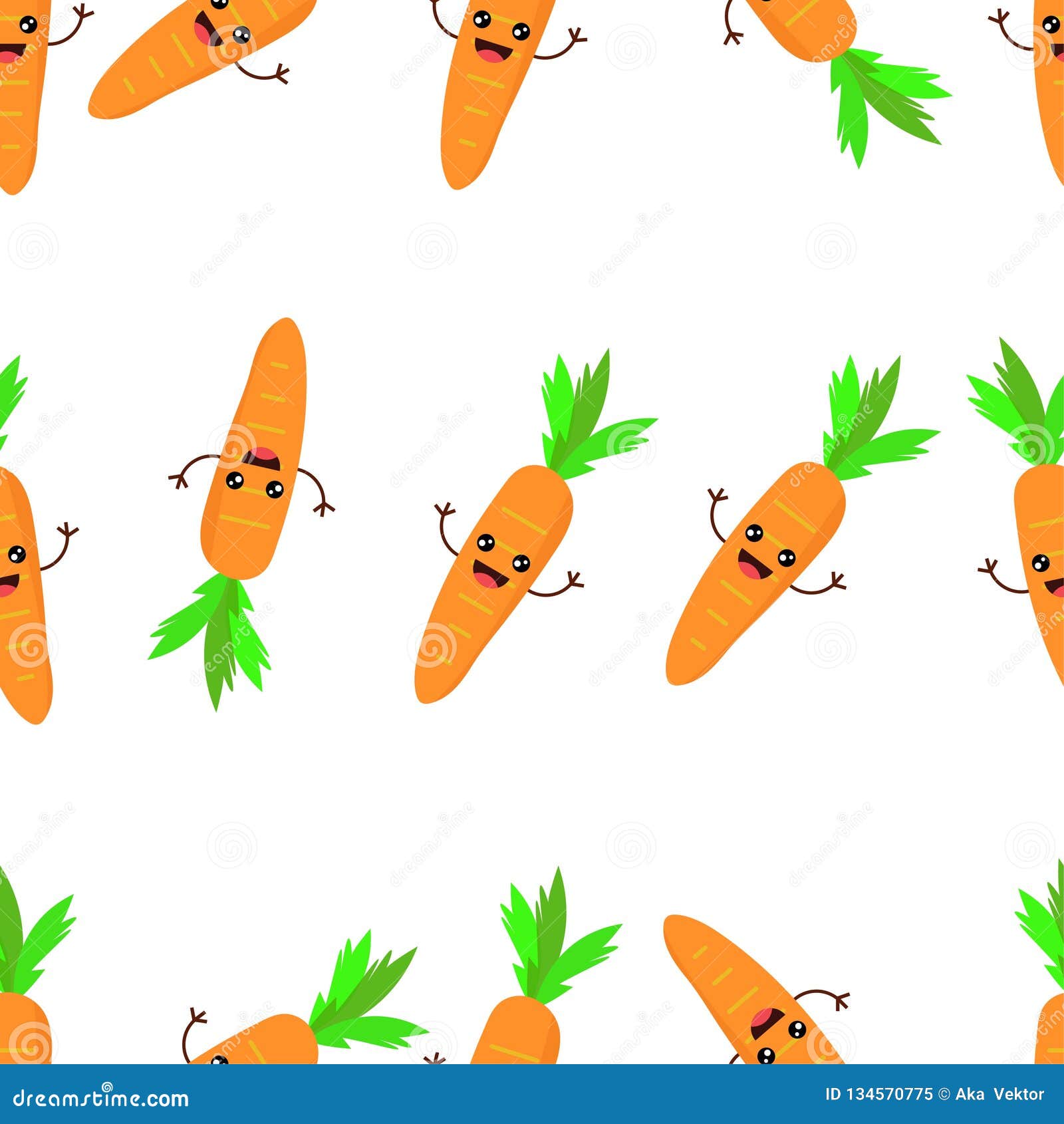 Seamless Pattern Cute Carrot Background Vector Illustration Stock ...