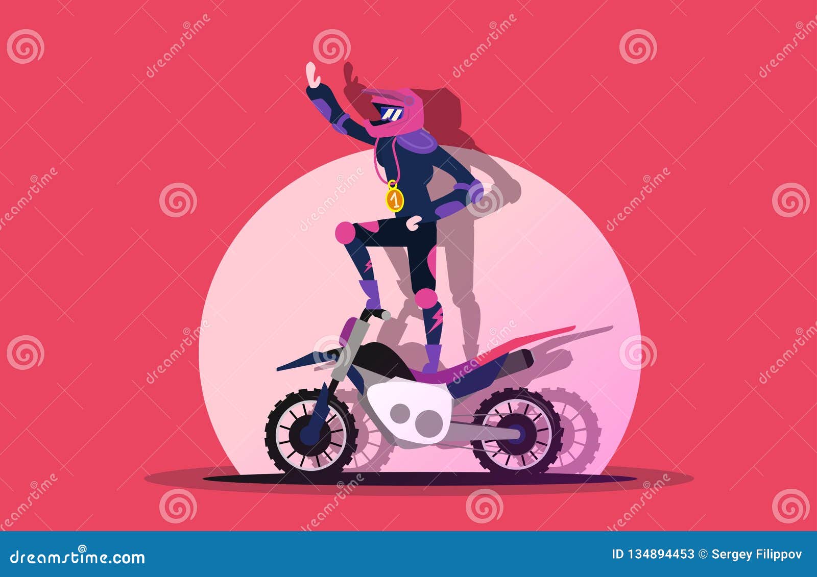 Rider Stands on a Moving Motorcycle. Stock Vector - Illustration of ...
