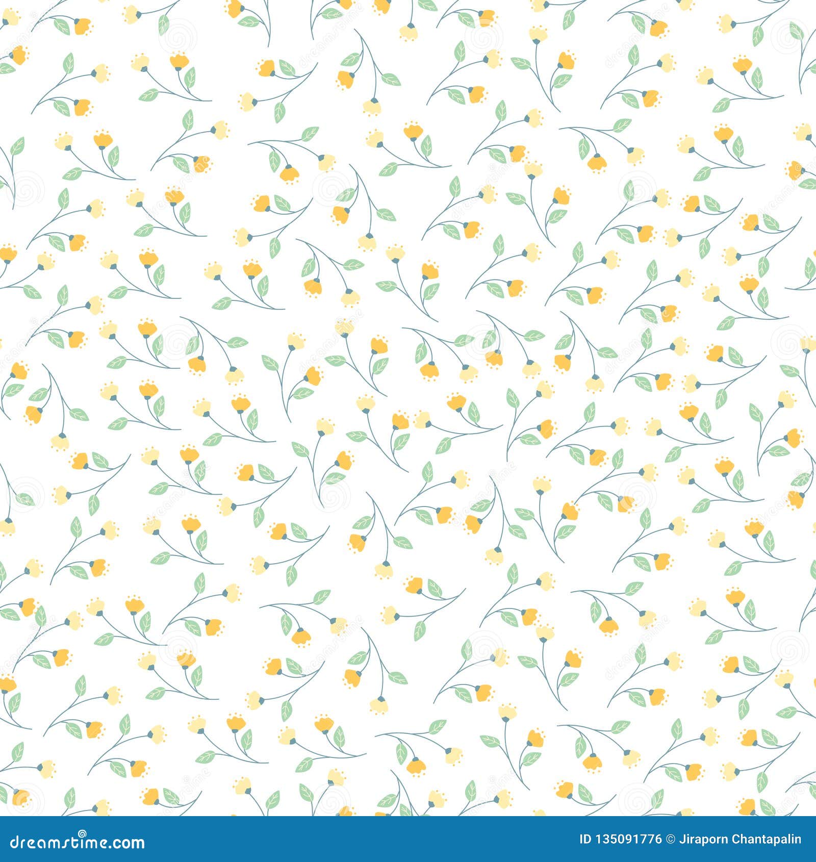 Small Yellow Flower Seamless Pattern Stock Vector - Illustration of ...