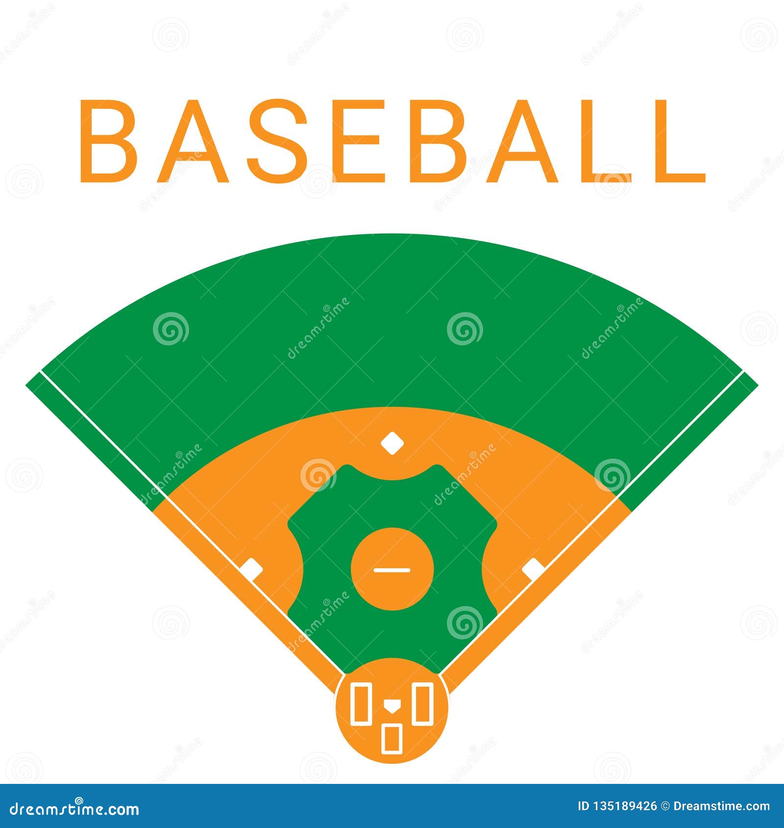Baseball sport field stock vector. Illustration of baseball - 135189426