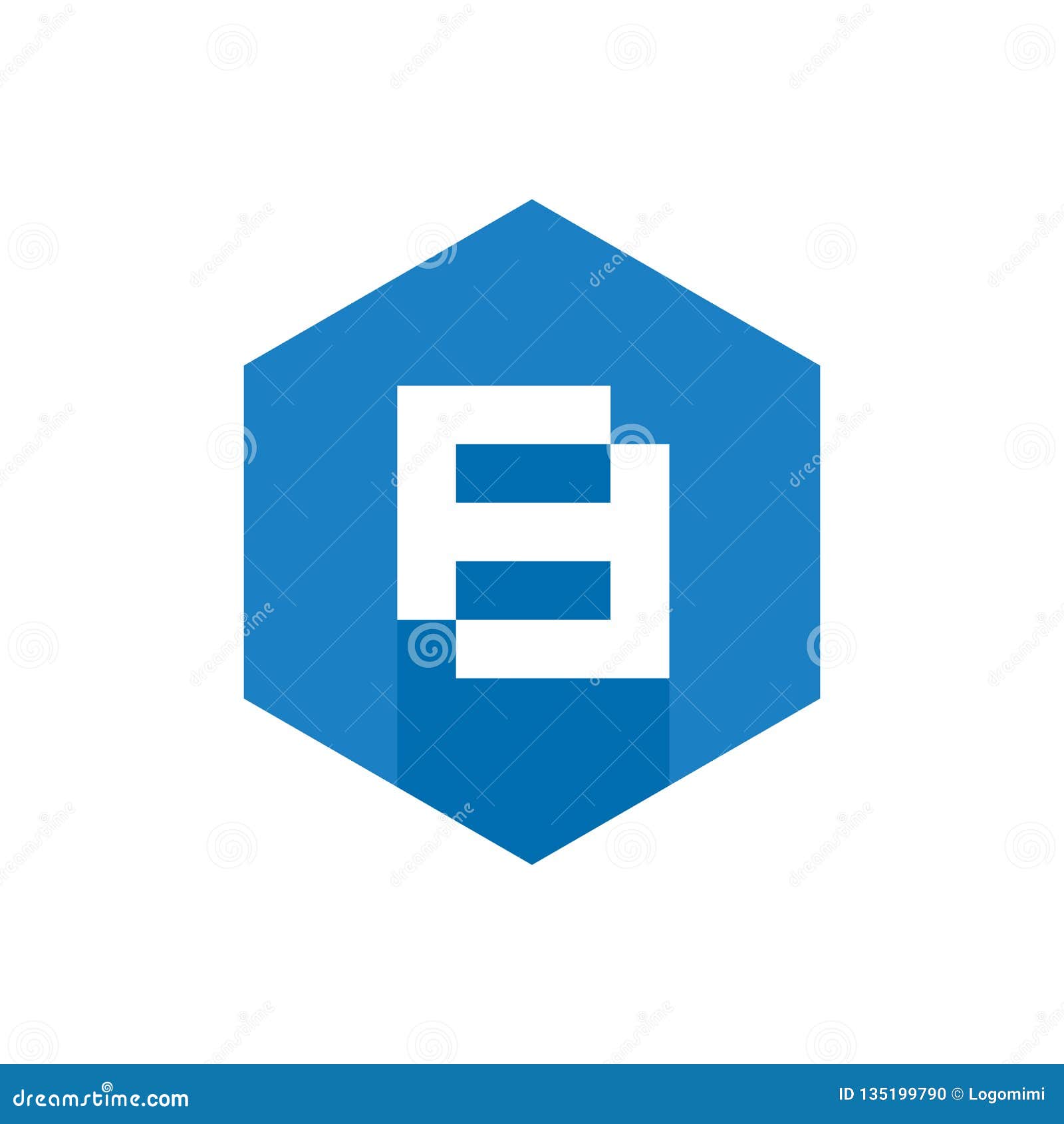 Number 8 Icon, Blue Hexagon Flat Icon, Digital Technology Concept Stock ...