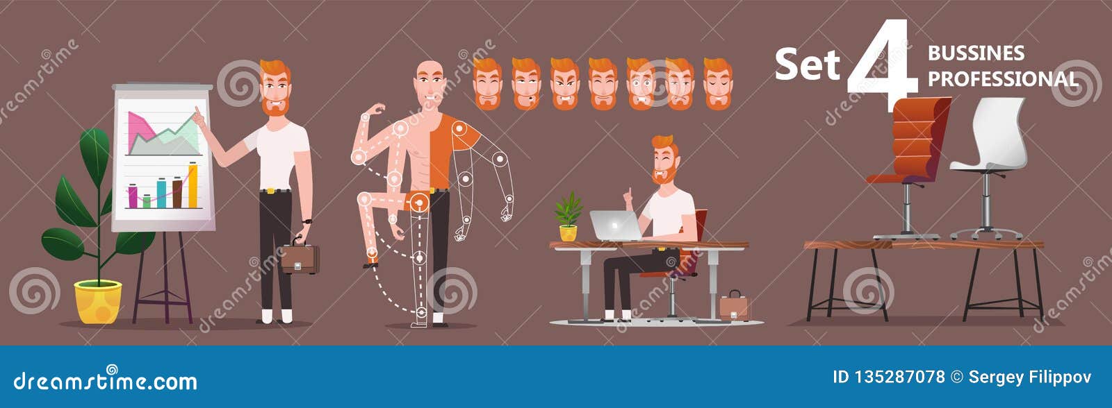 Young Man Employee of the Company Presents the Results of Work Stock ...