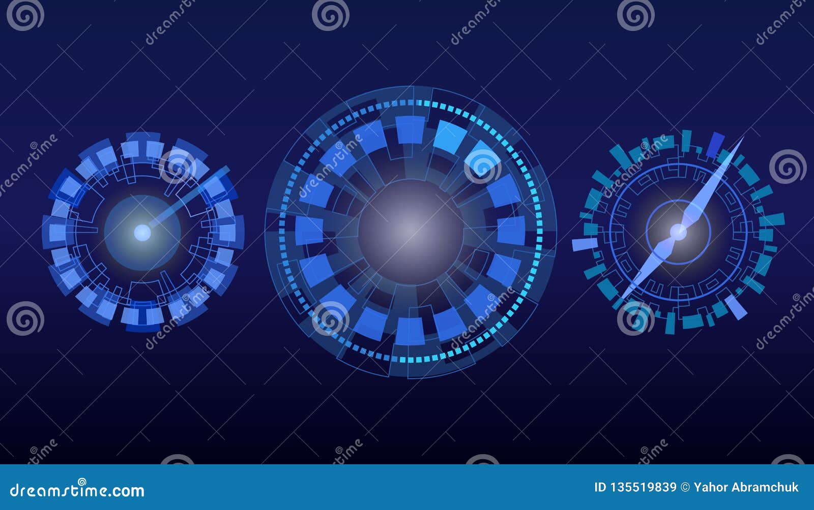 HUD Dial, Clock, Speedometer Stock Vector - Illustration of event, dial ...