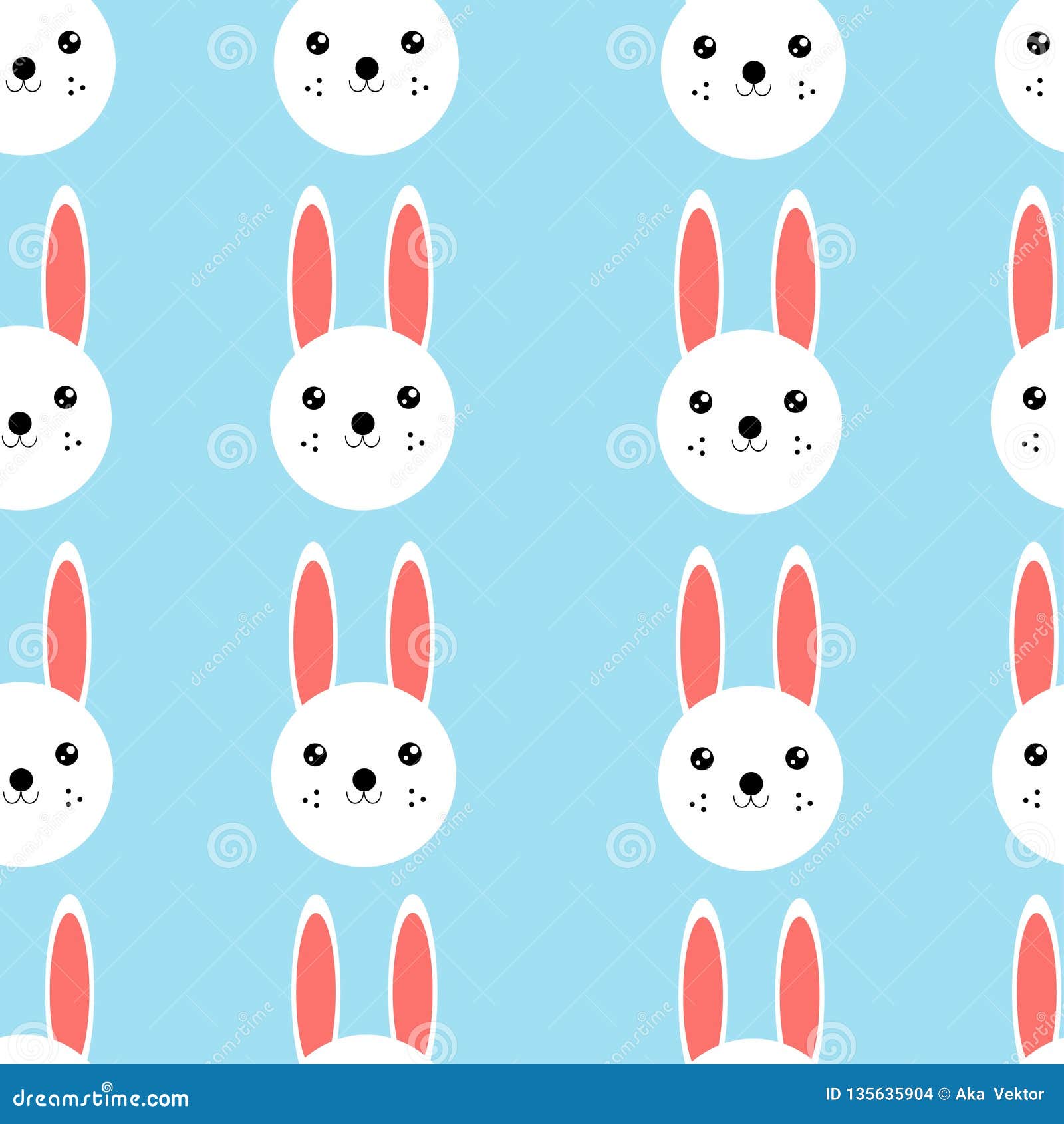 Seamless Pattern Heads of Rabbit. Illustration of Seamless Pattern with ...