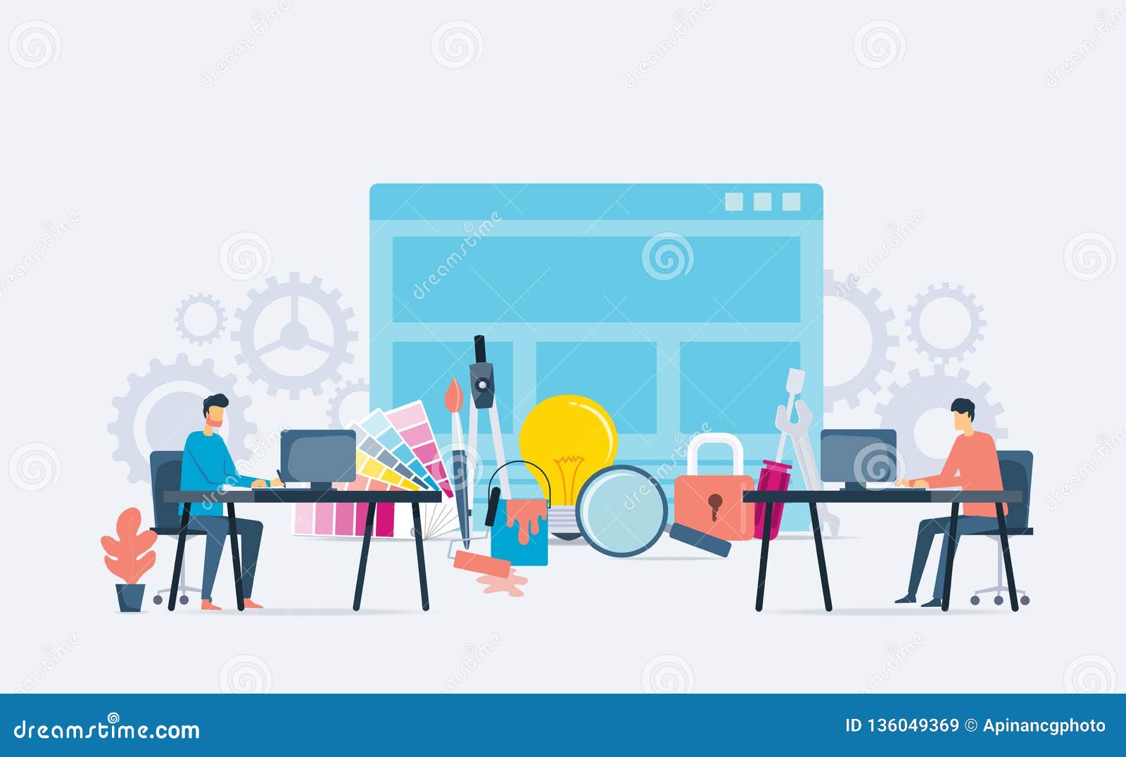 Graphic Design and Web Developer Working and Business Teamwork Stock ...