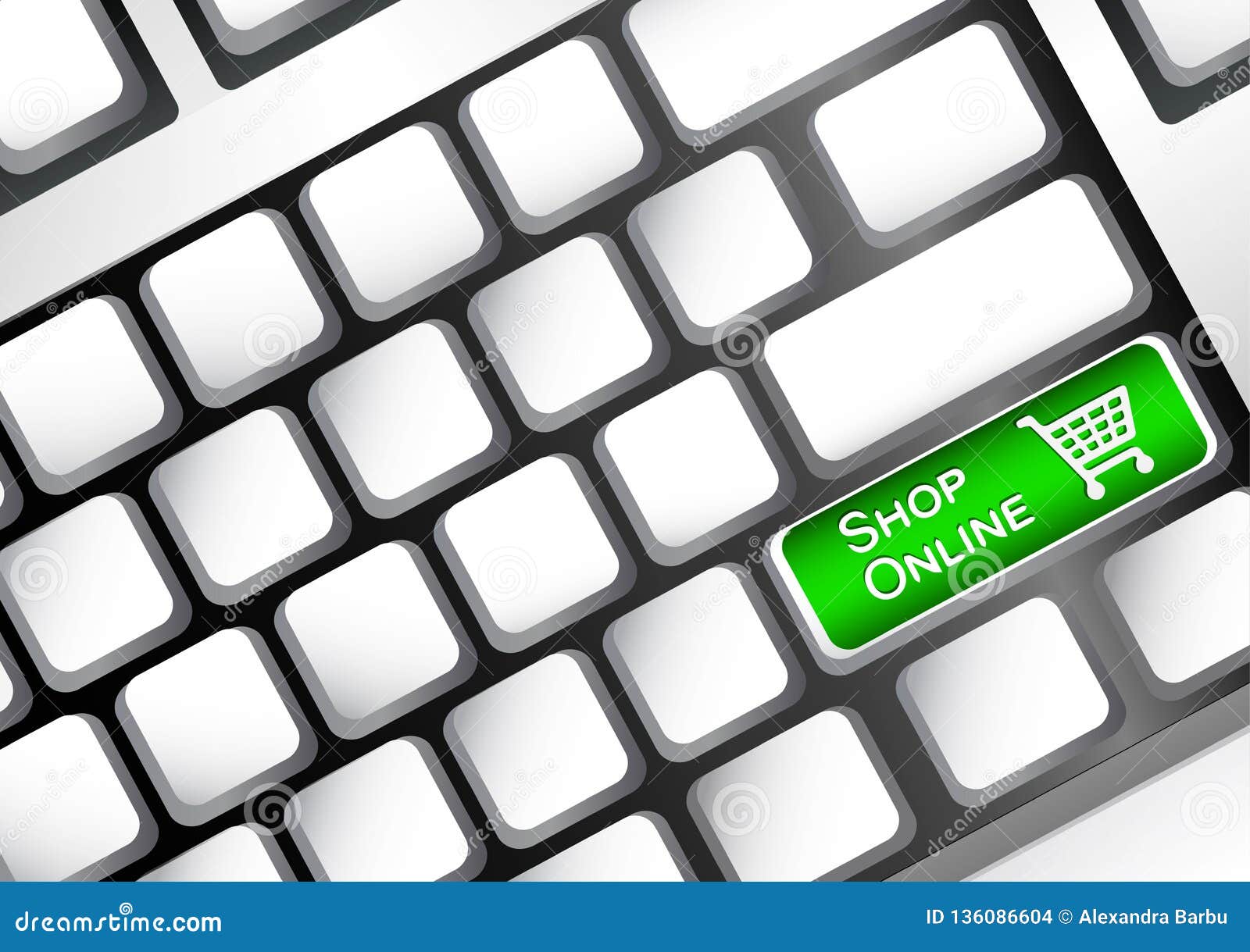 Keyboard Online Shopping Buying Order Internet Shop Concept Stock ...