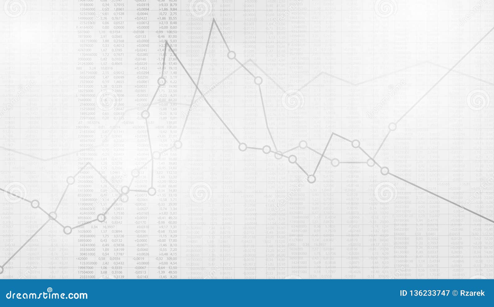 Vector Financial Chart with Line Graph and Numbers in Stock Market on ...