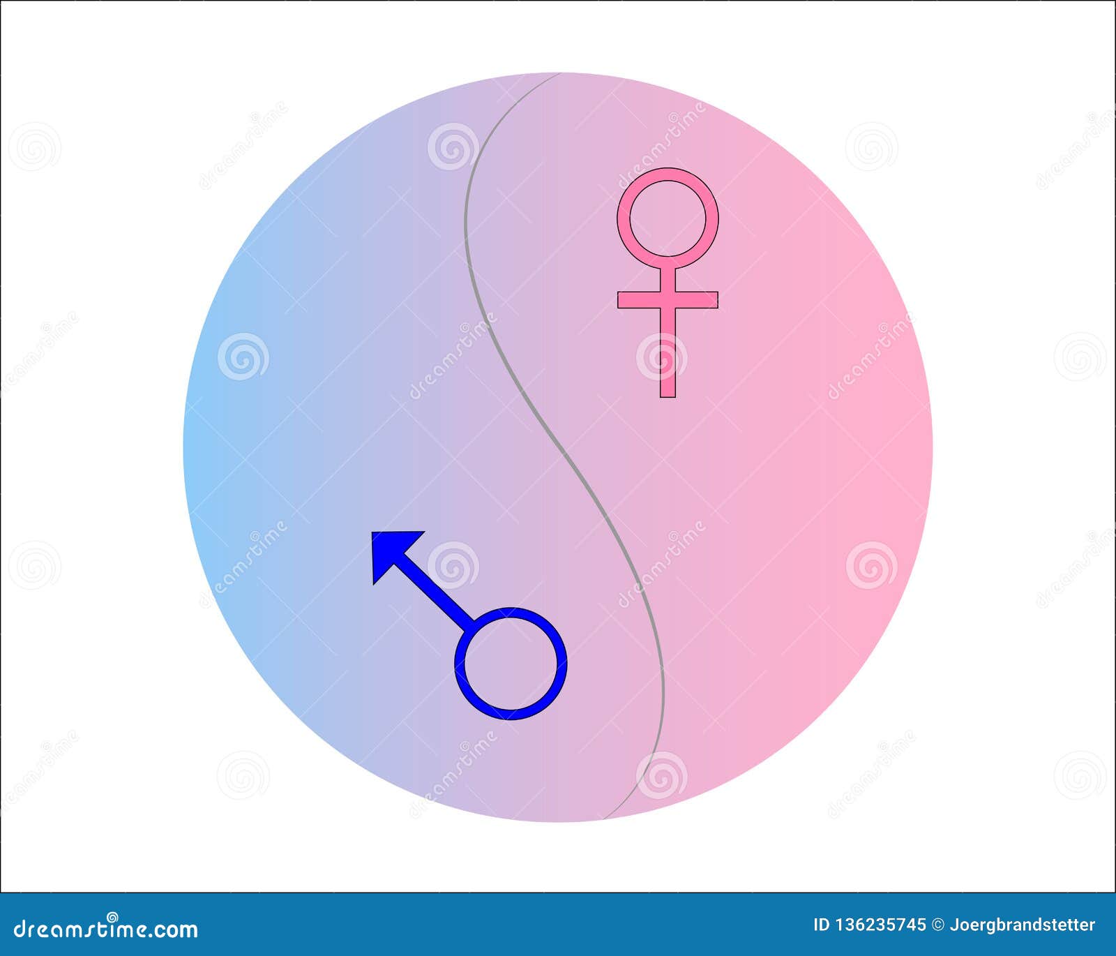 Male and Female Sign in a Yin Yang Symbol Stock Vector - Illustration ...