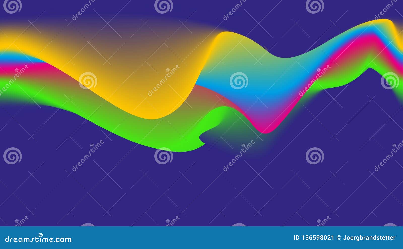 Rainbow Coloured Neon Wave Web Background Stock Vector - Illustration ...