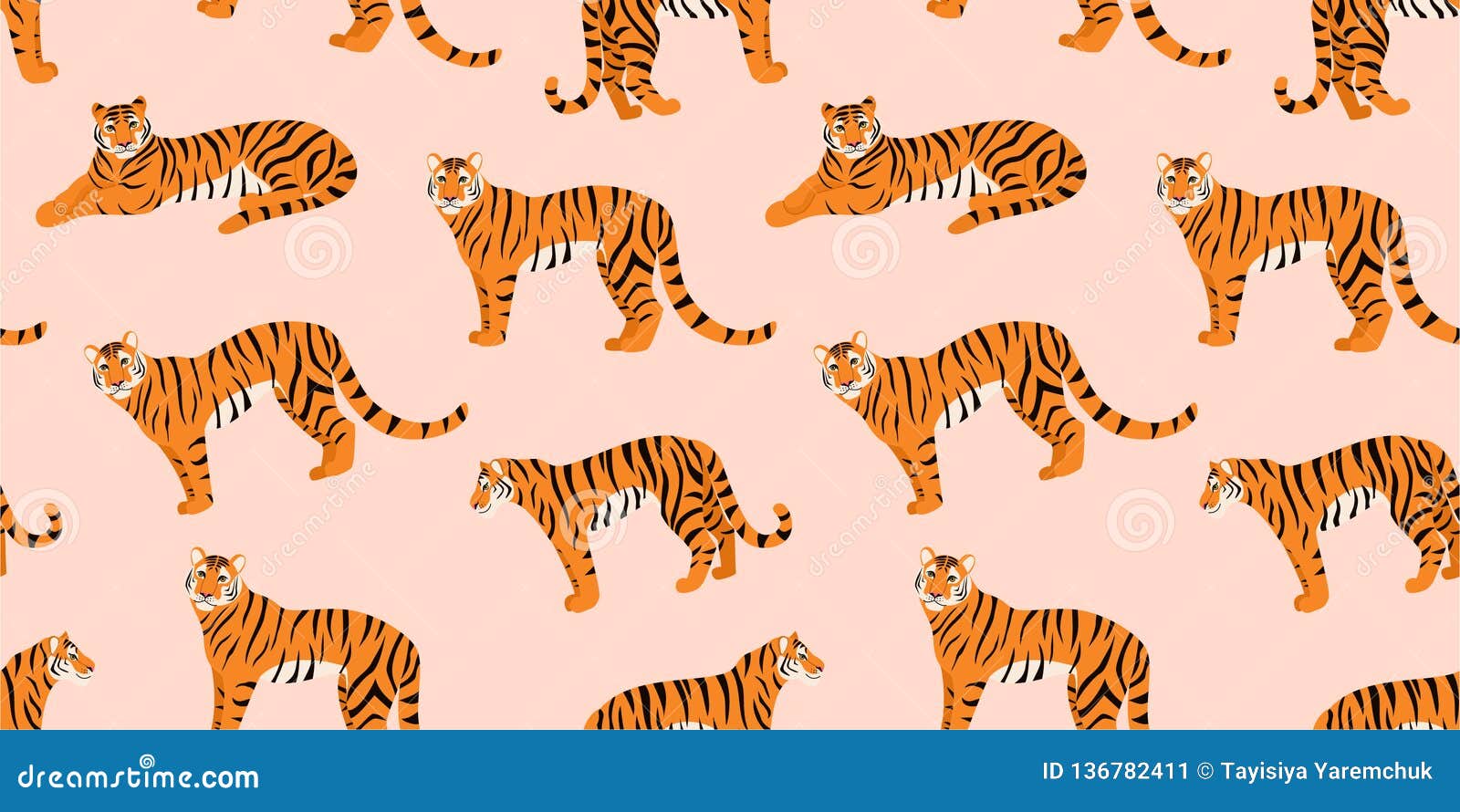 Trendy Tiger Pattern. Vector Seamless Texture. Stock Vector ...