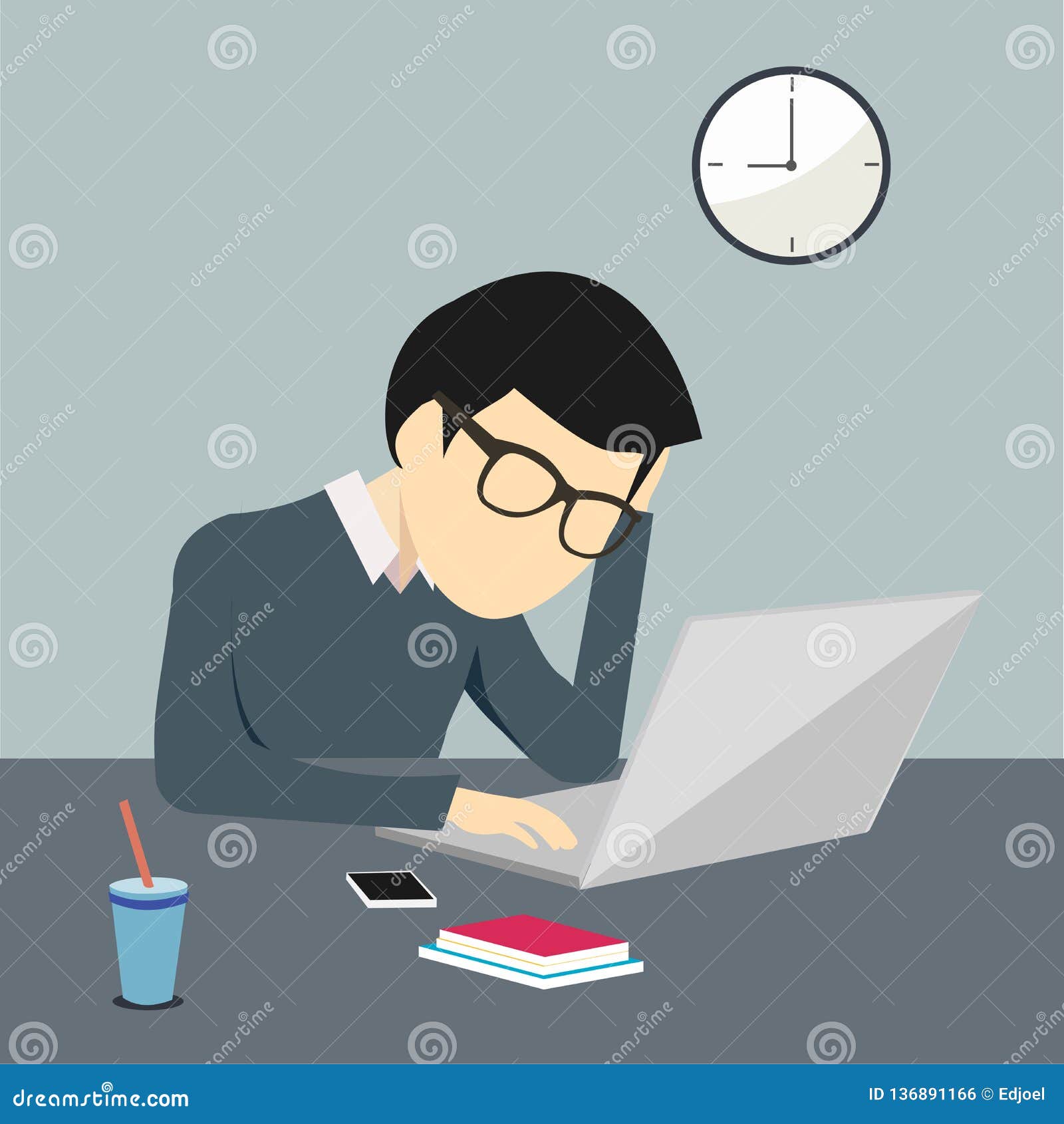 Person Working Worried and Stressed on a Computer or Laptop Stock ...