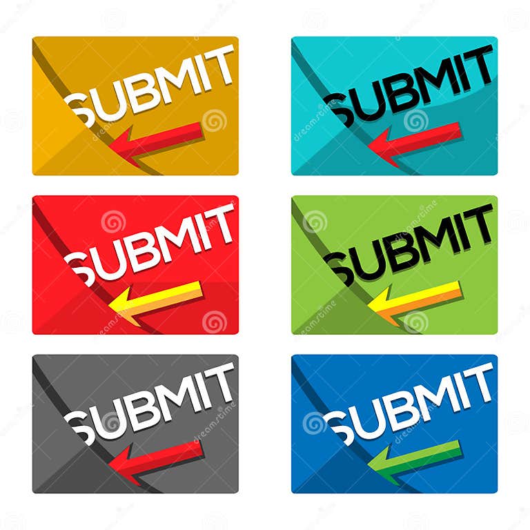 Web Submit Sticker. Set Icon Stock Vector - Illustration of strategy ...