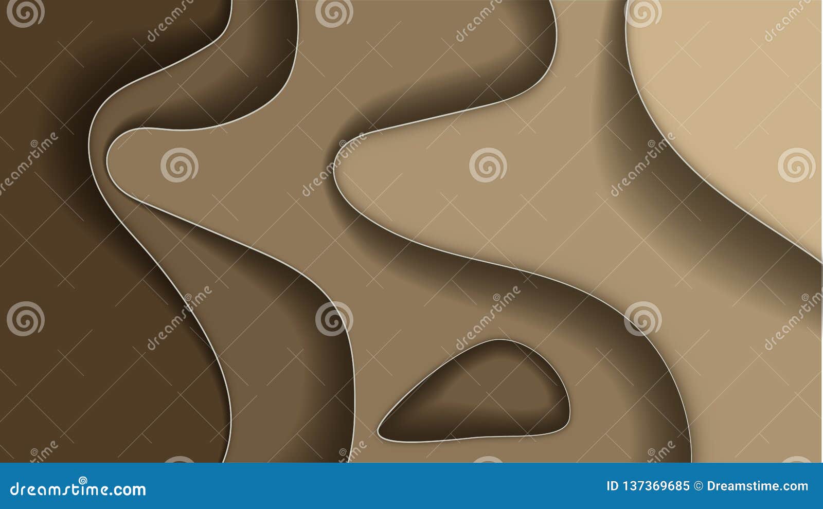 Brown Background with Waves and Shadows Stock Vector - Illustration of ...