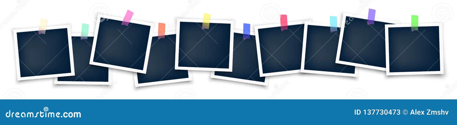 Set of Photo Frame Templates with Stickers Stock Vector - Illustration ...